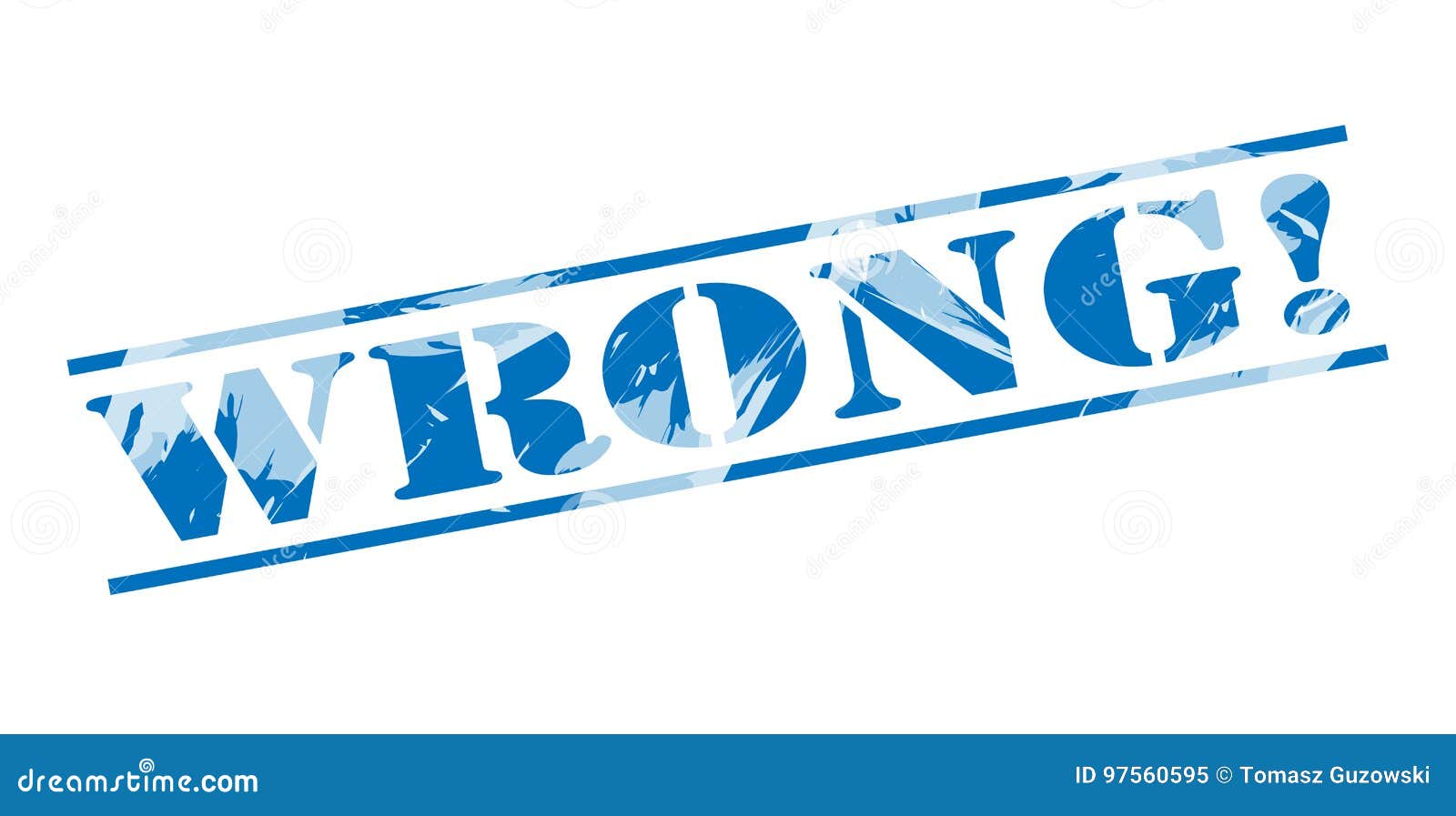 Wrong blue stamp stock illustration. Illustration of design - 97560595