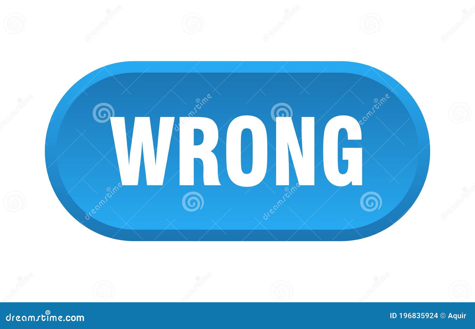 Wrong button stock vector. Illustration of label, blue - 196835924