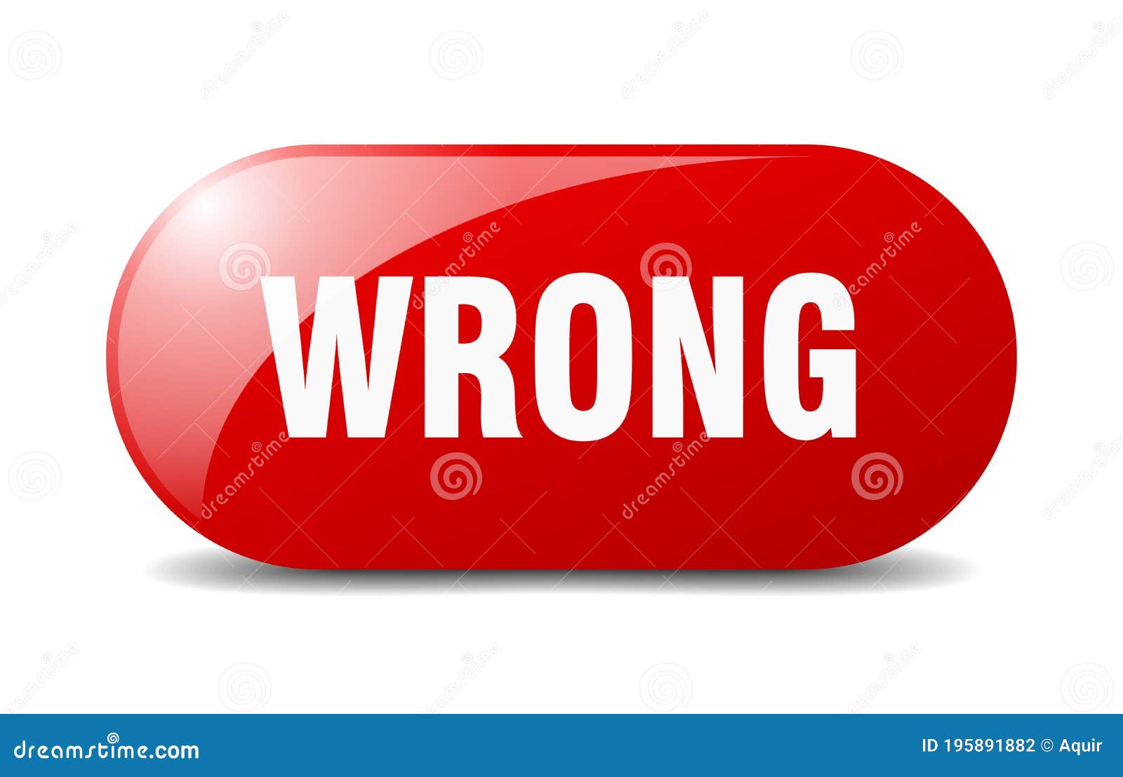 Wrong Button. Wrong Sign. Key. Push Button Stock Vector - Illustration ...