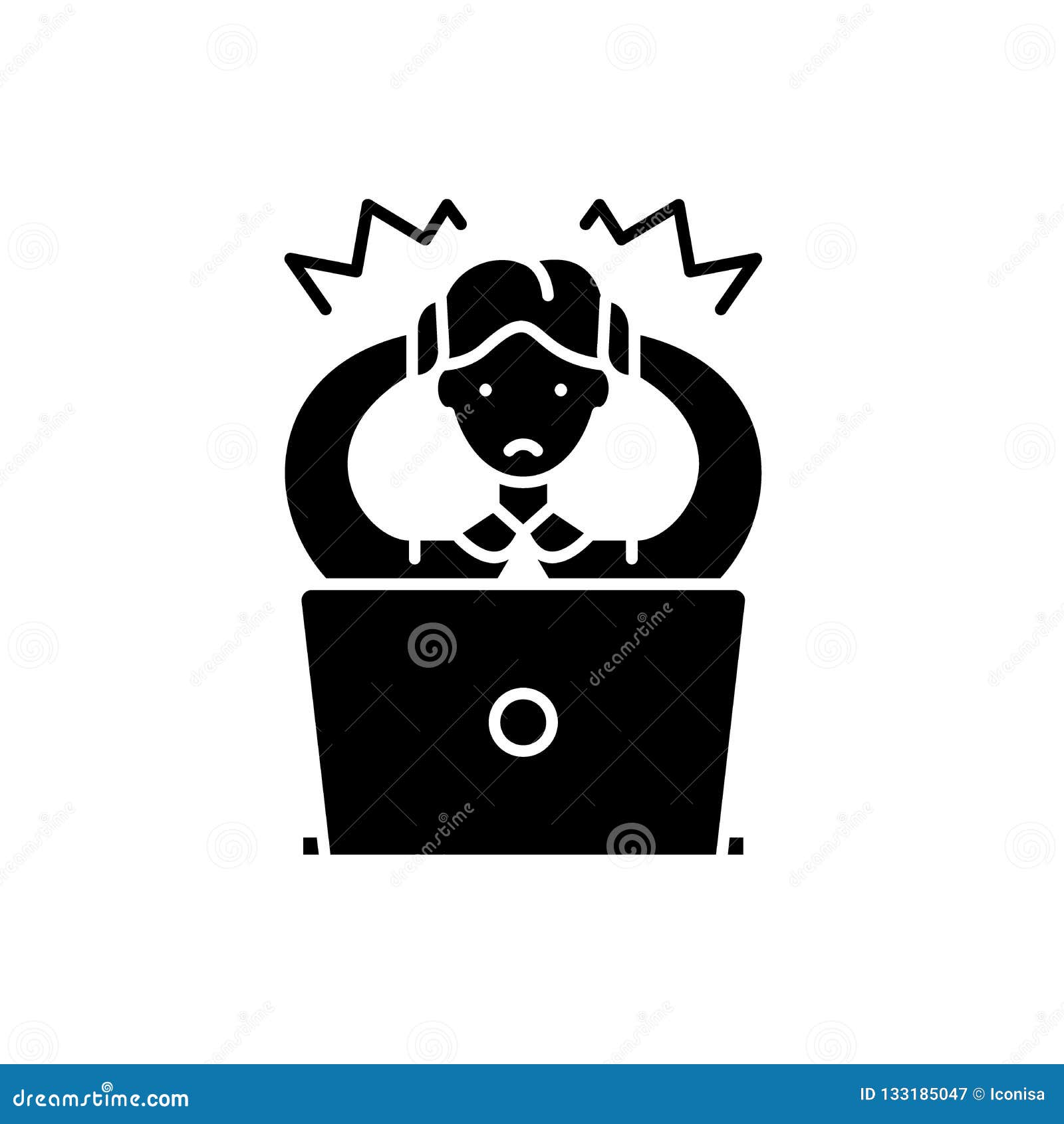 Wrong Decision Black Icon, Vector Sign on Isolated Background. Wrong ...