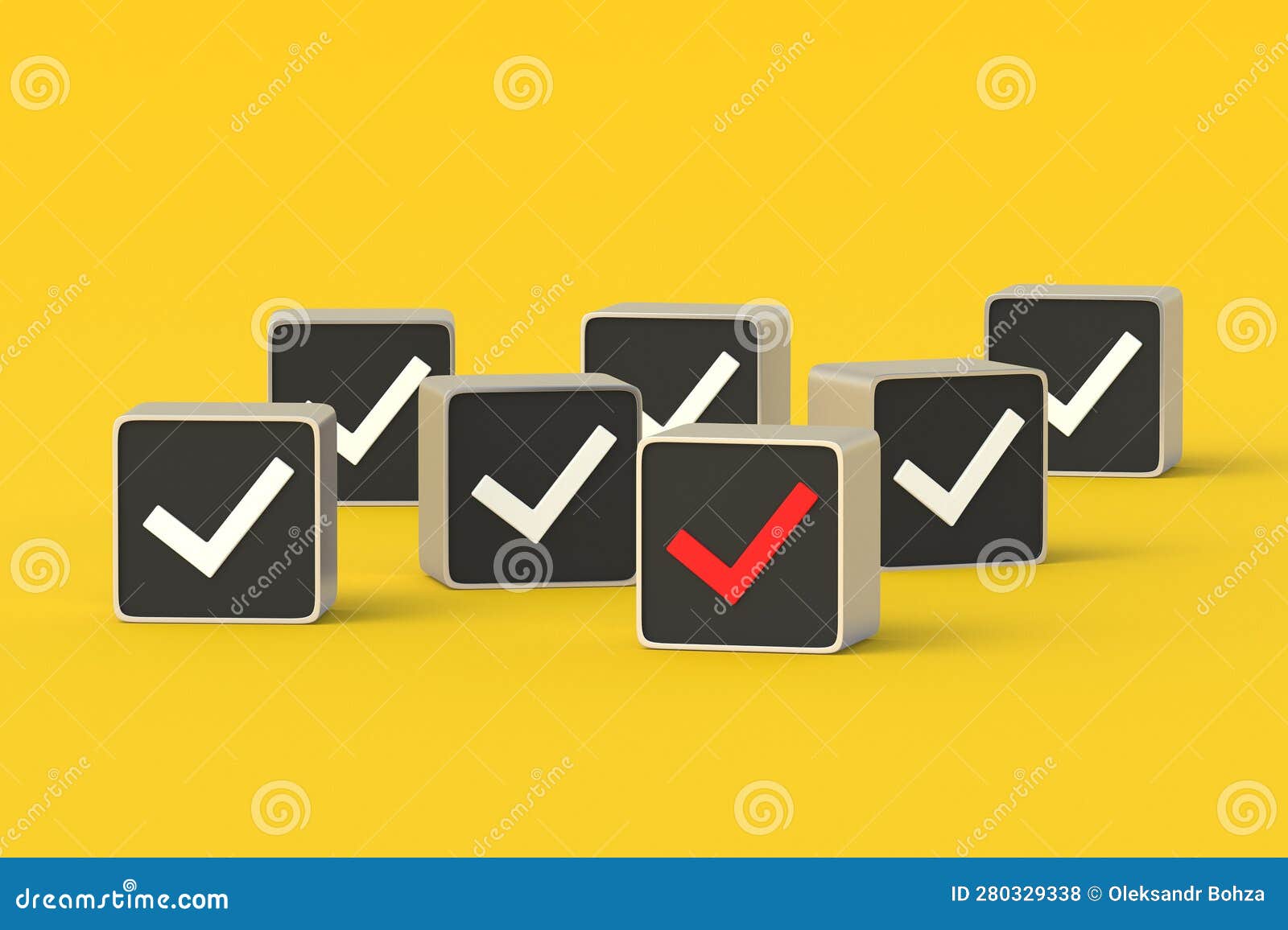 Wrong Decision. Red Check Mark on Button. Incorrect Choice Concept ...