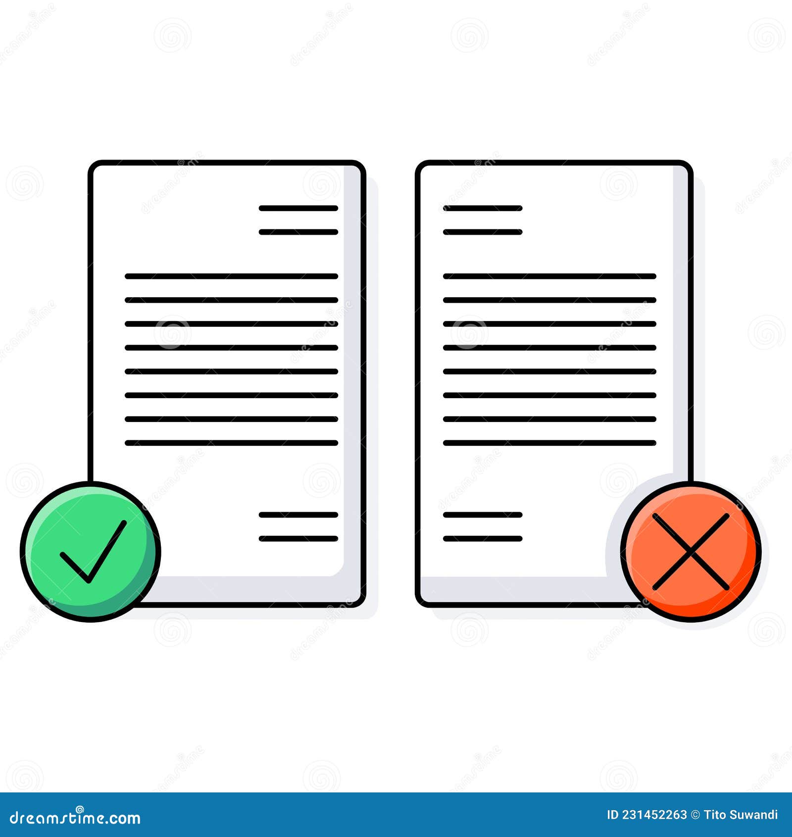 Wrong File and Right File Flat Design Stock Vector - Illustration of ...