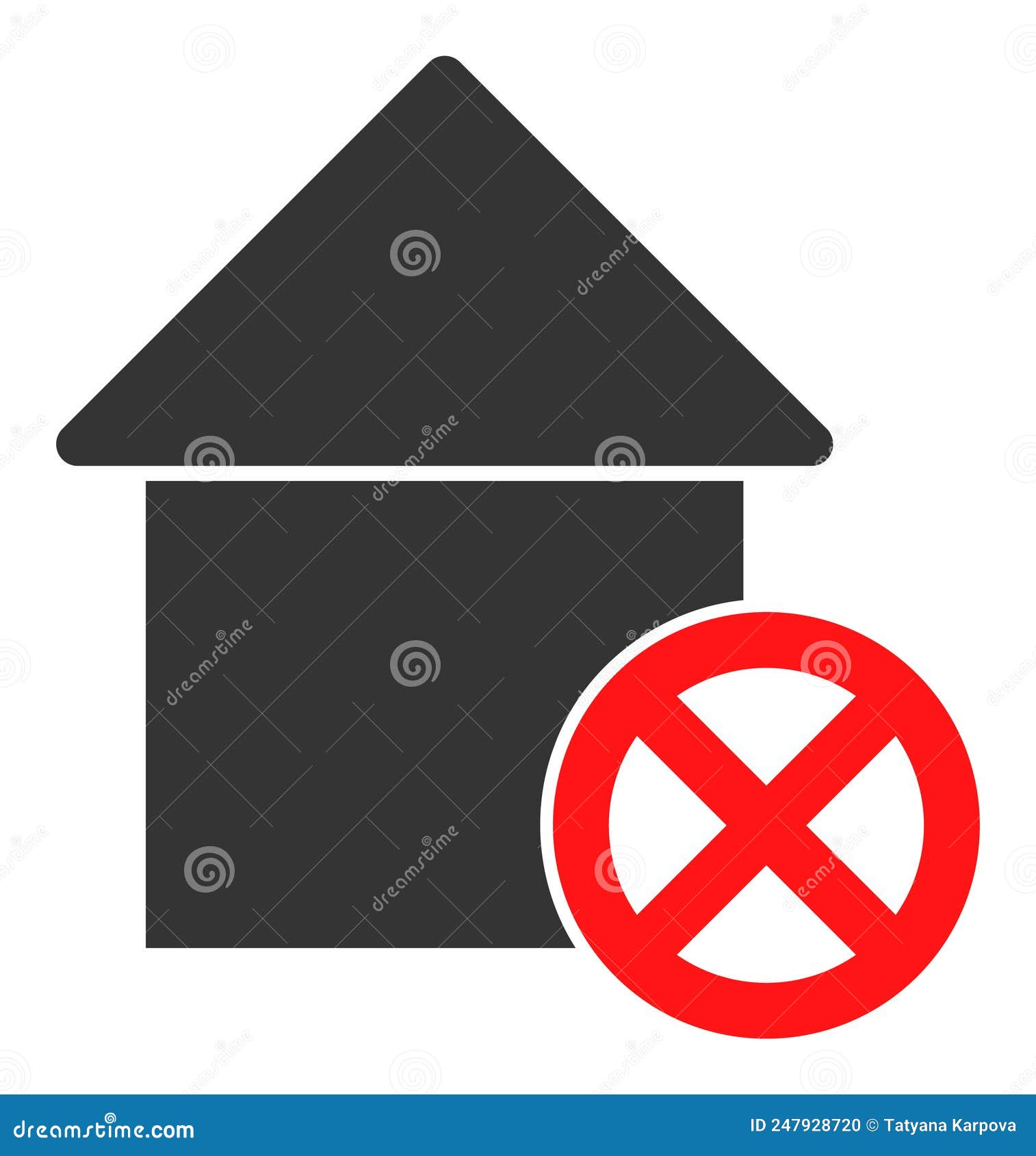 Wrong House Vector Icon Flat Illustration Stock Vector - Illustration ...