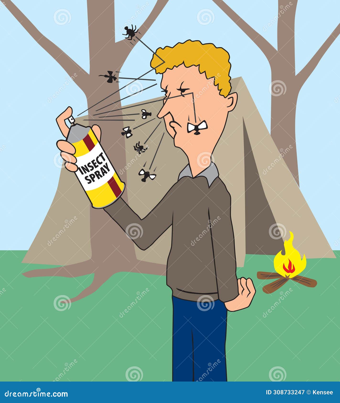 Wrong Insect Spray stock illustration. Illustration of bugs - 308733247