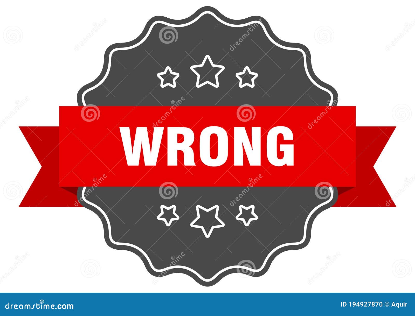 Wrong label stock vector. Illustration of white, wrong - 194927870
