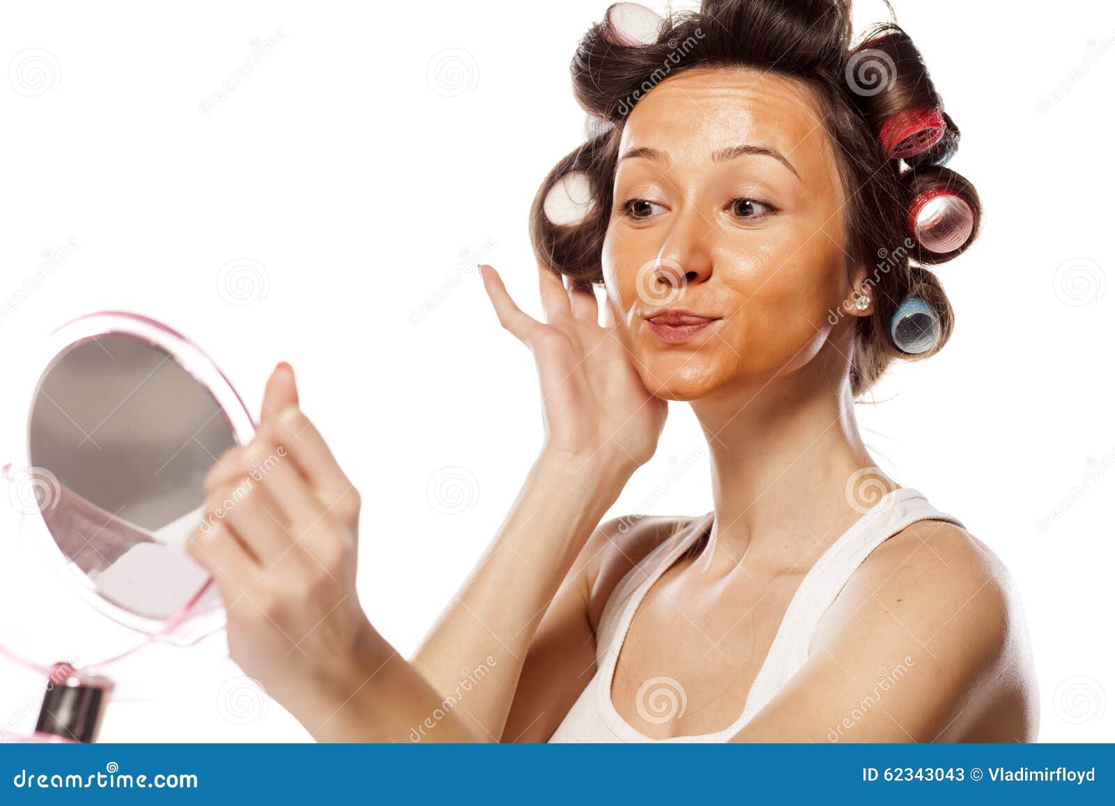 Wrong make up stock image. Image of lady, hair, makeup - 62343043