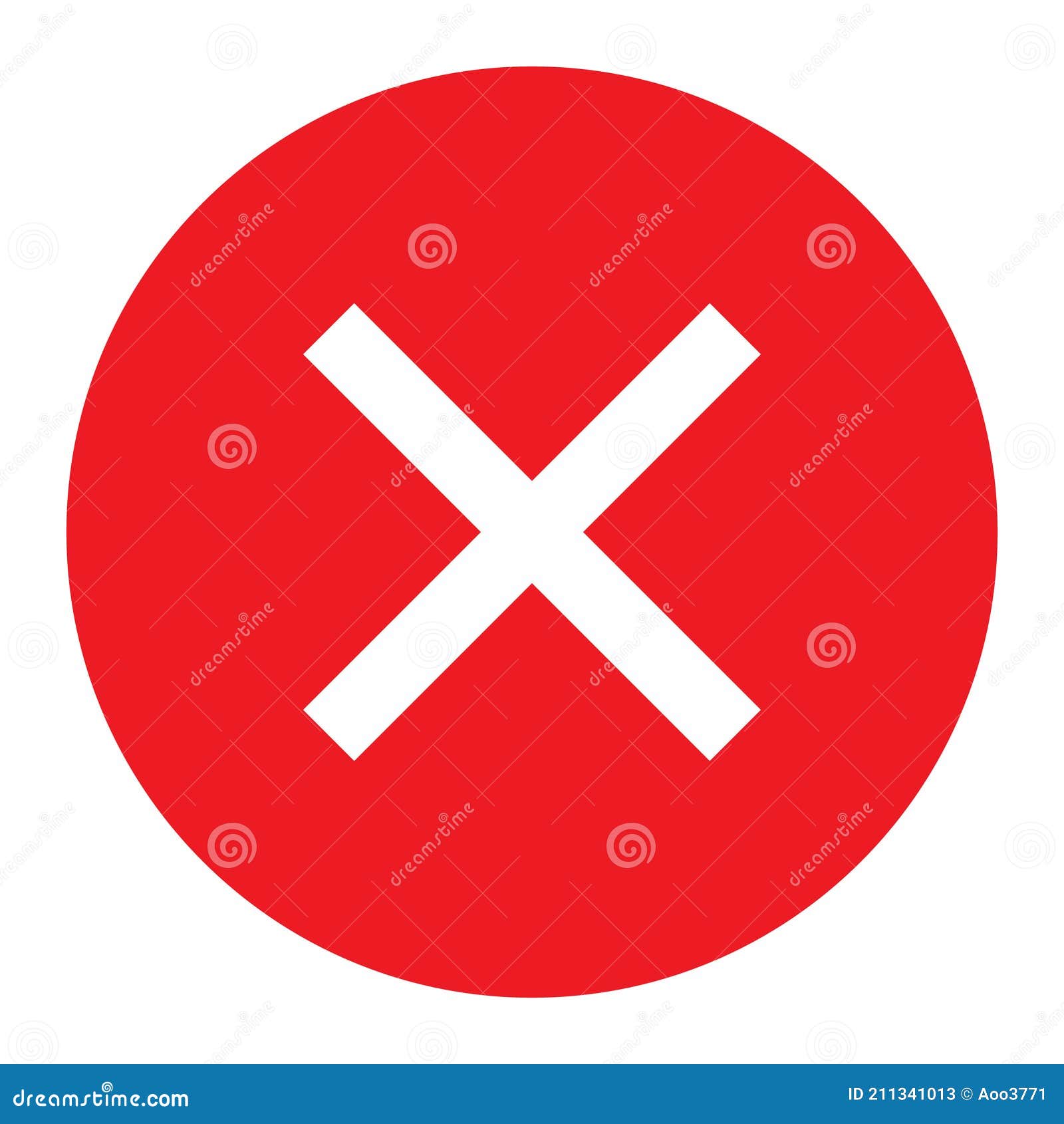 Wrong Mark Button in Red Circle Icon on White Background Vector Stock ...