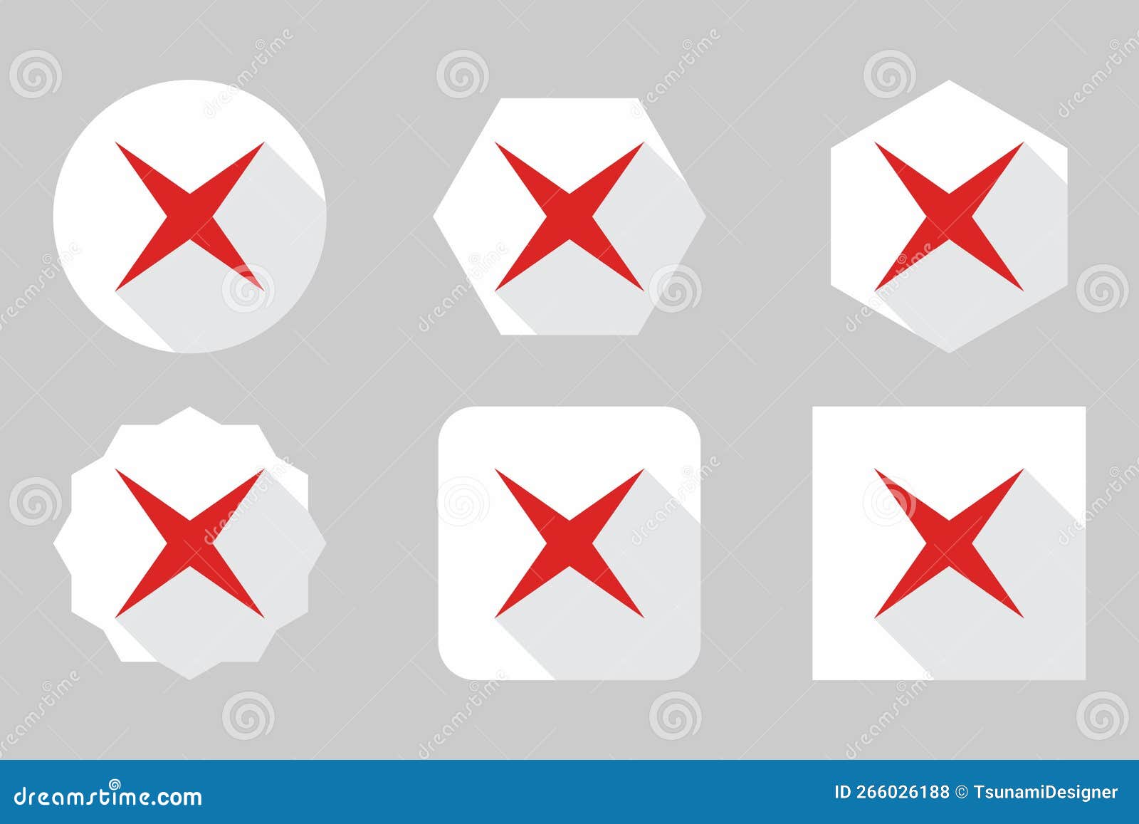 Wrong Marks Icon Set, Cross Marks, Rejected, Disapproved, No, False ...