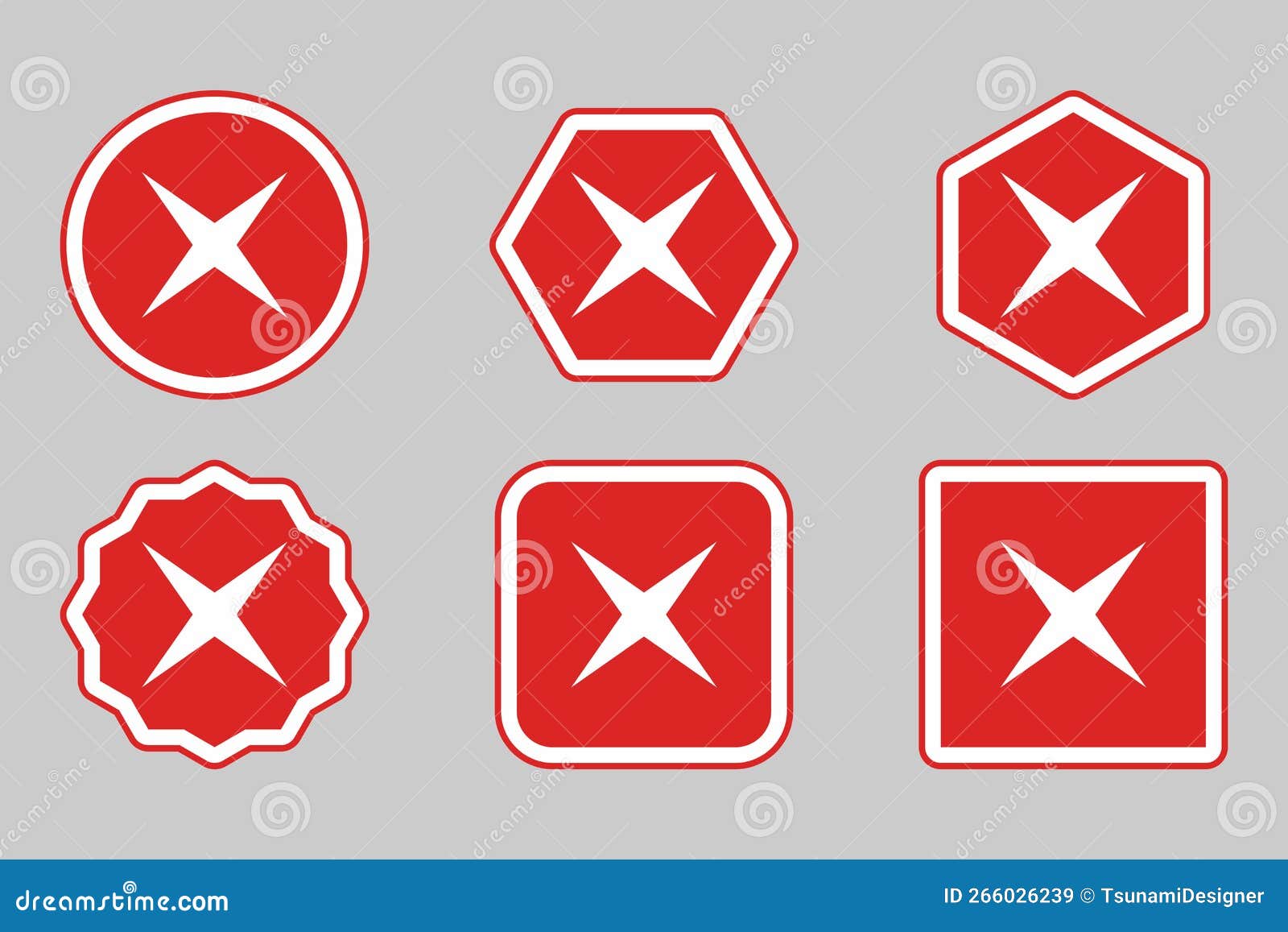 Wrong Marks Icon Set, Cross Marks, Rejected, Disapproved, No, False ...