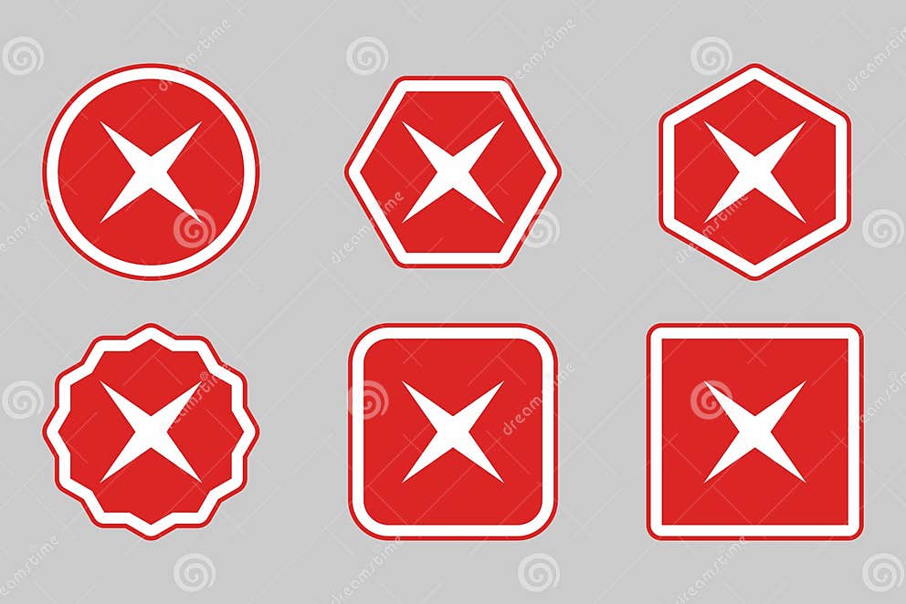 Wrong Marks Icon Set, Cross Marks, Rejected, Disapproved, No, False ...
