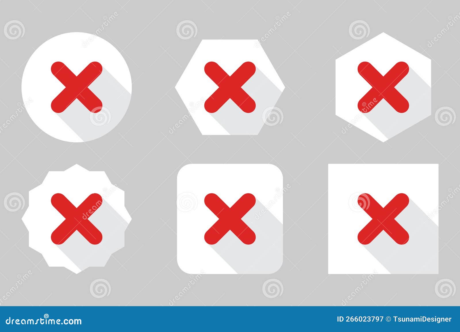 Wrong Marks Icon Set, Cross Marks, Rejected, Disapproved, No, False ...