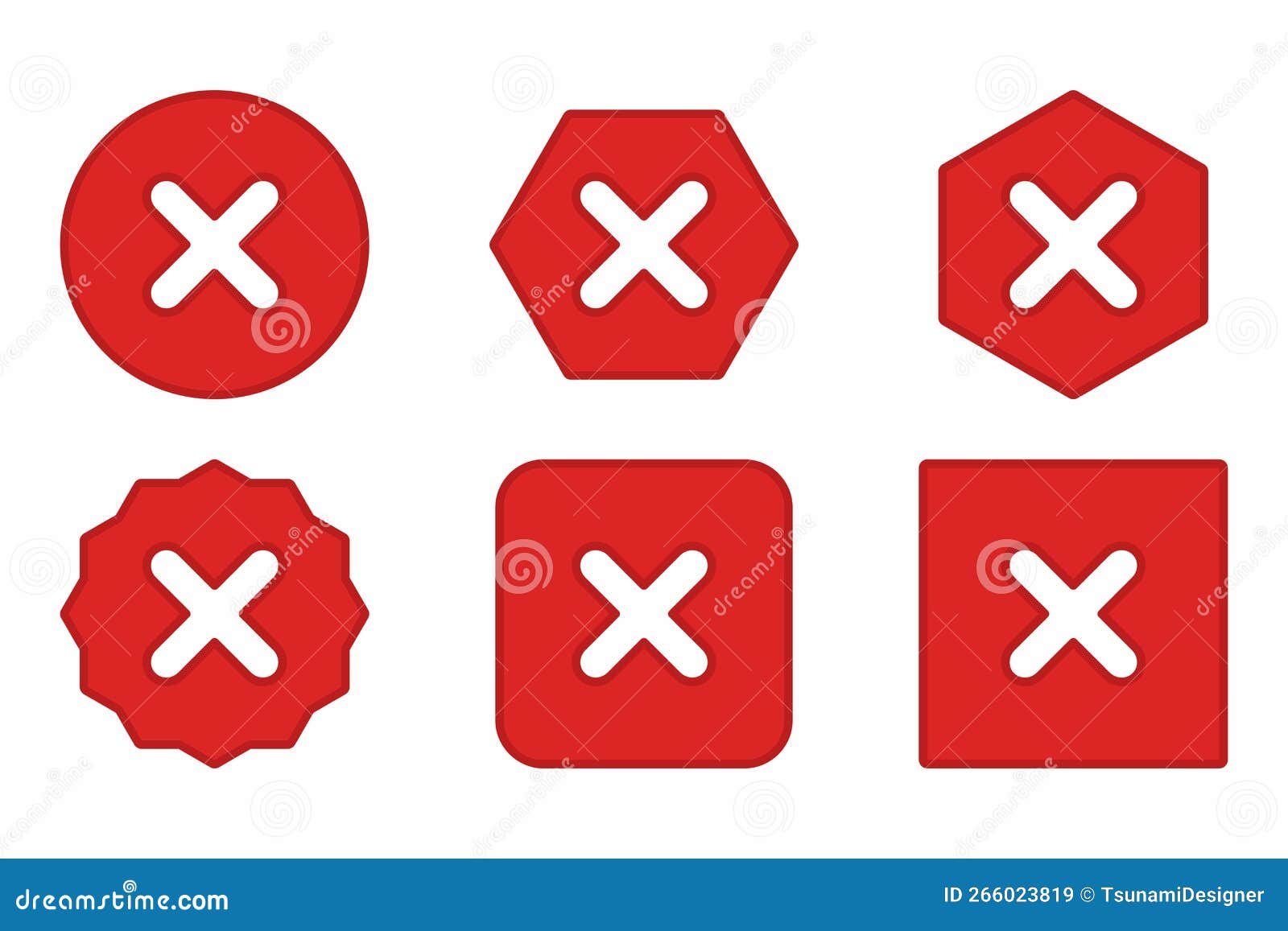 Wrong Marks Icon Set, Cross Marks, Rejected, Disapproved, No, False ...
