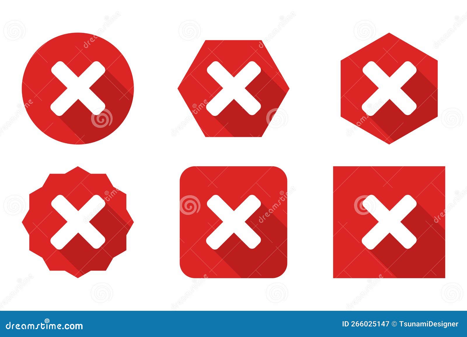 Wrong Marks Icon Set, Cross Marks, Rejected, Disapproved, No, False ...