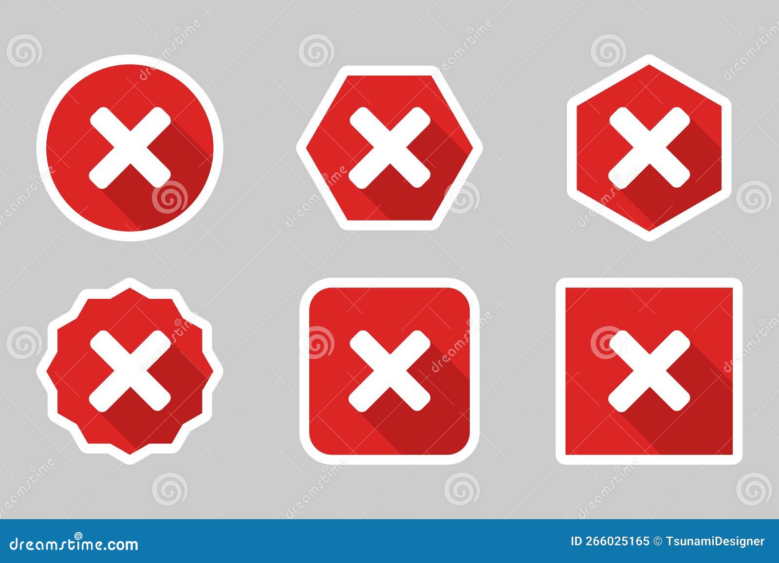 Wrong Marks Icon Set, Cross Marks, Rejected, Disapproved, No, False ...