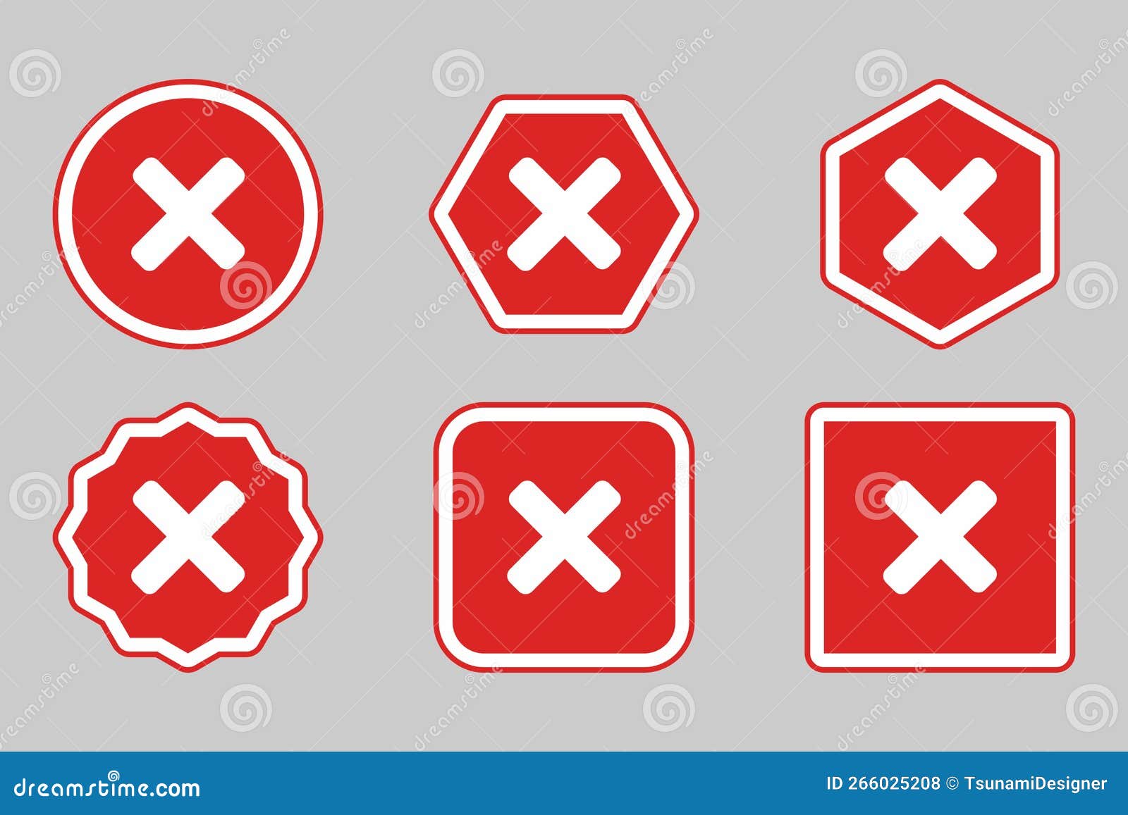 Wrong Marks Icon Set Cross Marks Rejected Disapproved No False