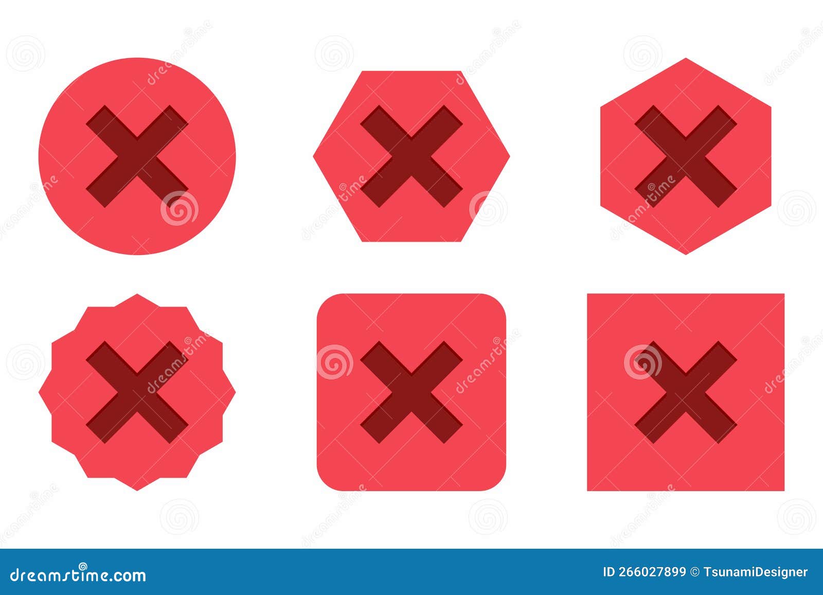 Wrong Marks Icon Set, Cross Marks, Rejected, Disapproved, No, False ...