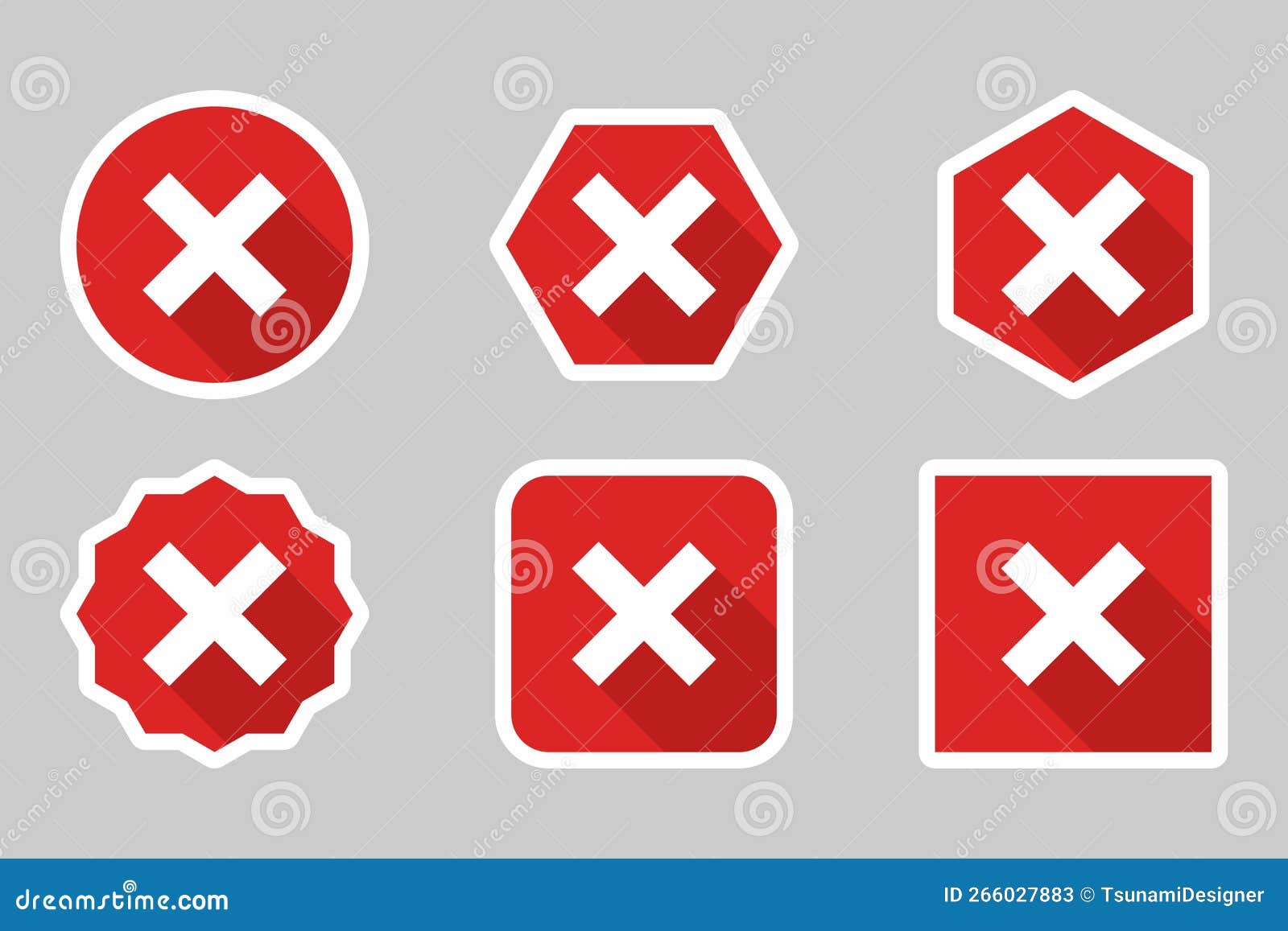 Wrong Marks Icon Set, Cross Marks, Rejected, Disapproved, No, False ...