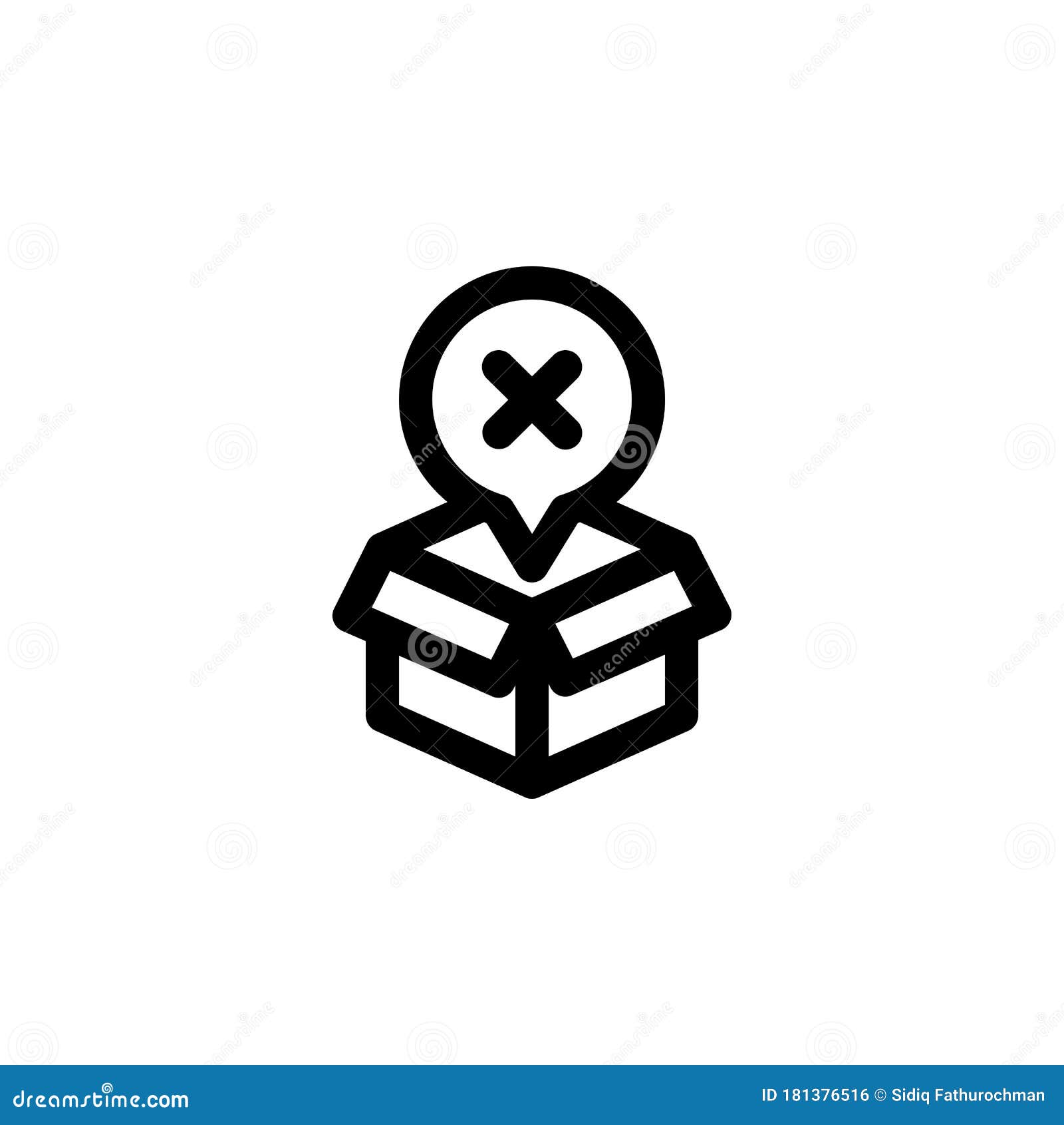 Wrong Package Icon stock vector. Illustration of attention - 181376516