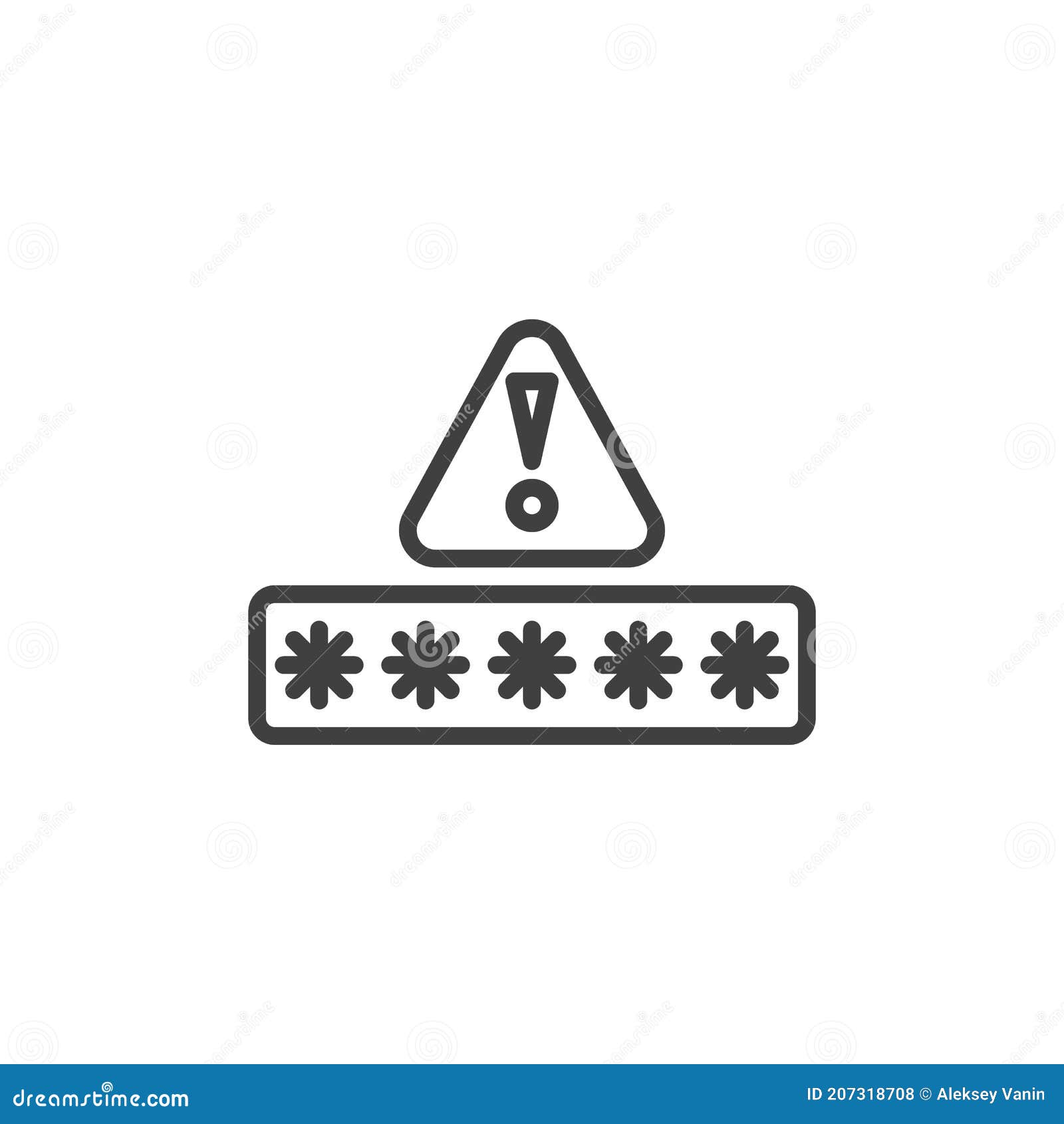Wrong Password Code Line Icon Stock Illustration - Illustration of ...