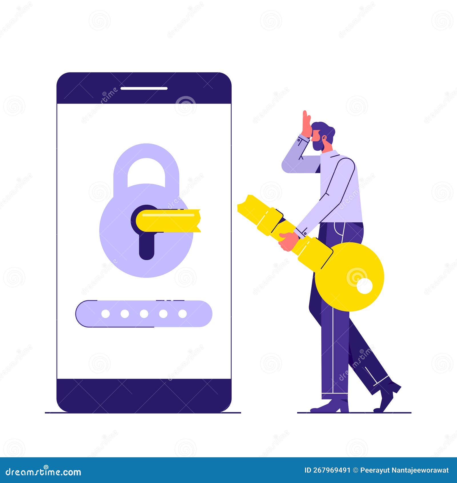 Wrong Password or Key, Access Denied Concept Stock Vector ...