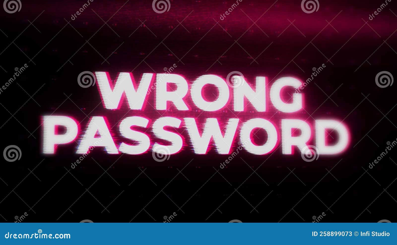 Wrong Password Warning Alert Error Message Flashing On Screen Computer