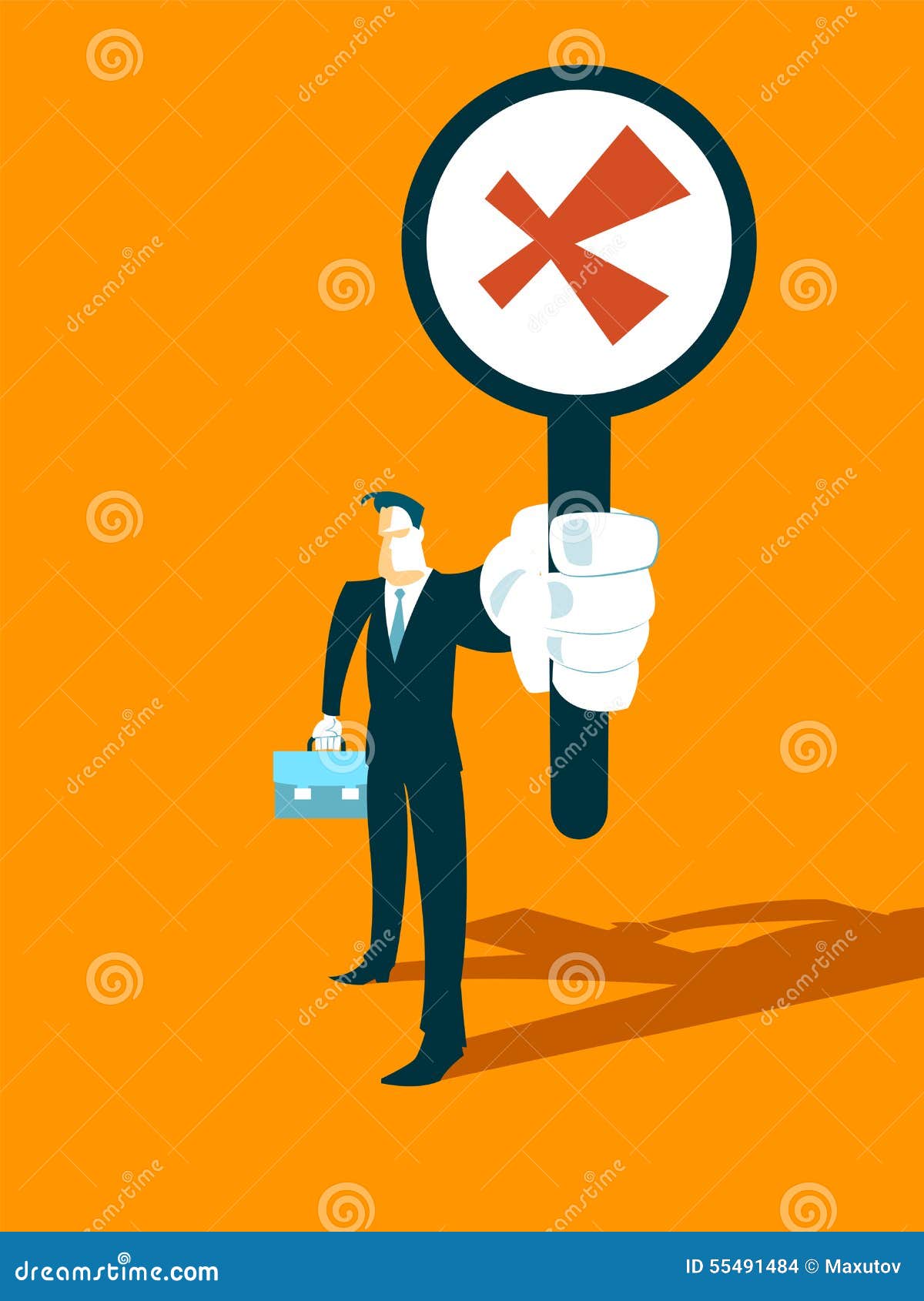 Wrong plate in a hand stock vector. Illustration of concept - 55491484