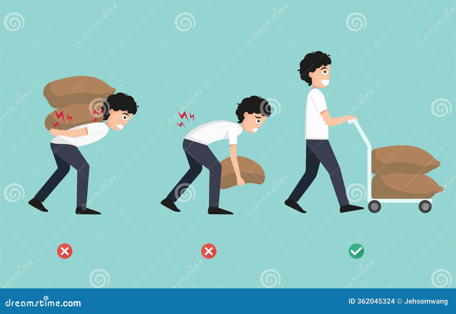 Wrong Lifting Posture Stock Illustration | CartoonDealer.com #30727996