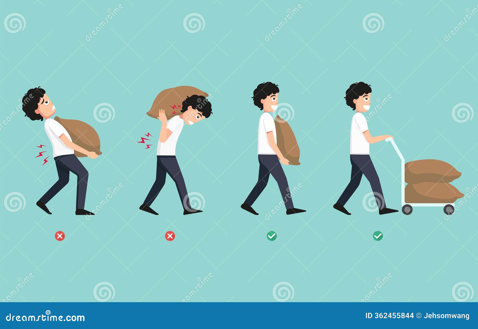 Wrong Lifting Posture Stock Illustration | CartoonDealer.com #30727996