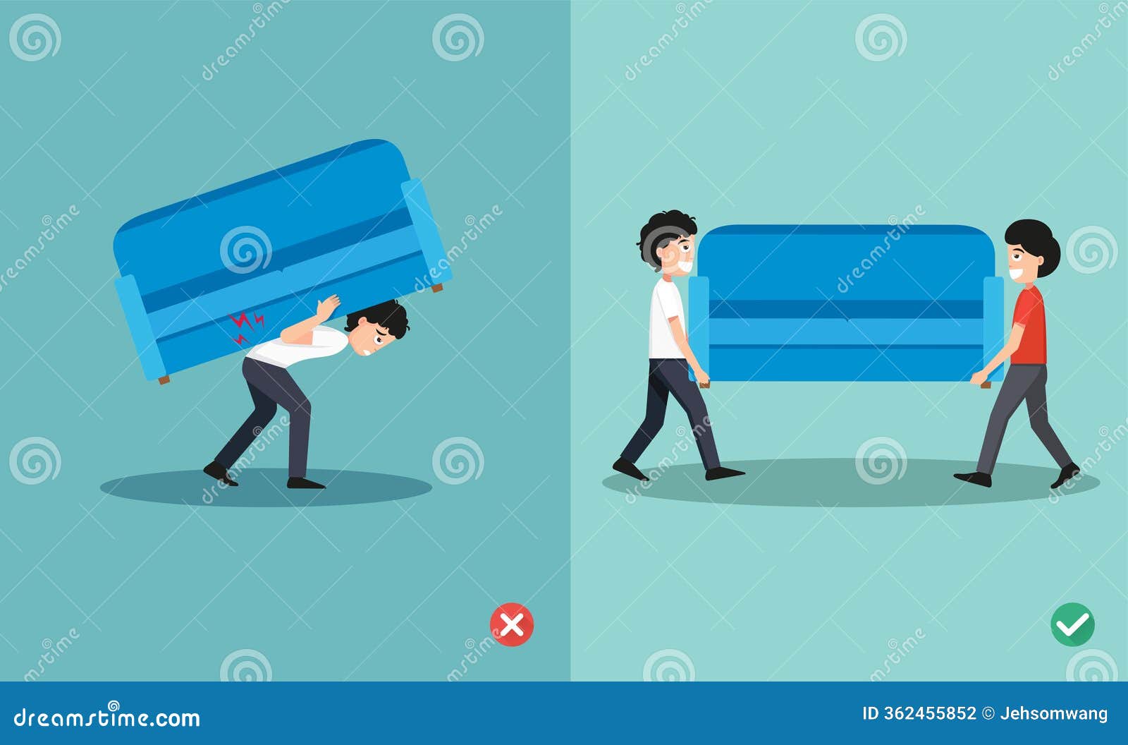 Wrong Lifting Posture Stock Illustration | CartoonDealer.com #30727996