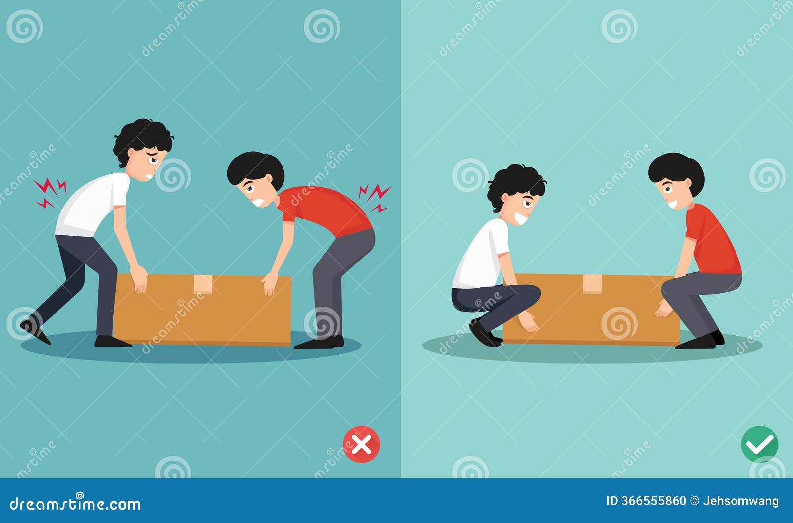 Wrong Lifting Posture Royalty-Free Cartoon | CartoonDealer.com #30727988