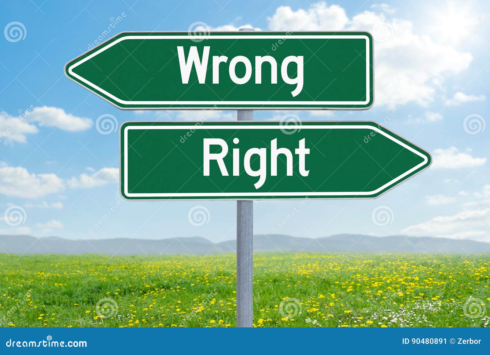 Wrong or Right stock image. Image of contrary, message - 90480891