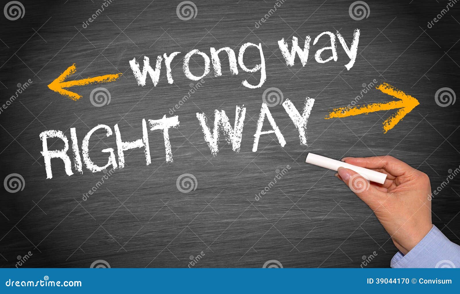 Wrong and right way stock photo. Image of direction, arrows - 39044170