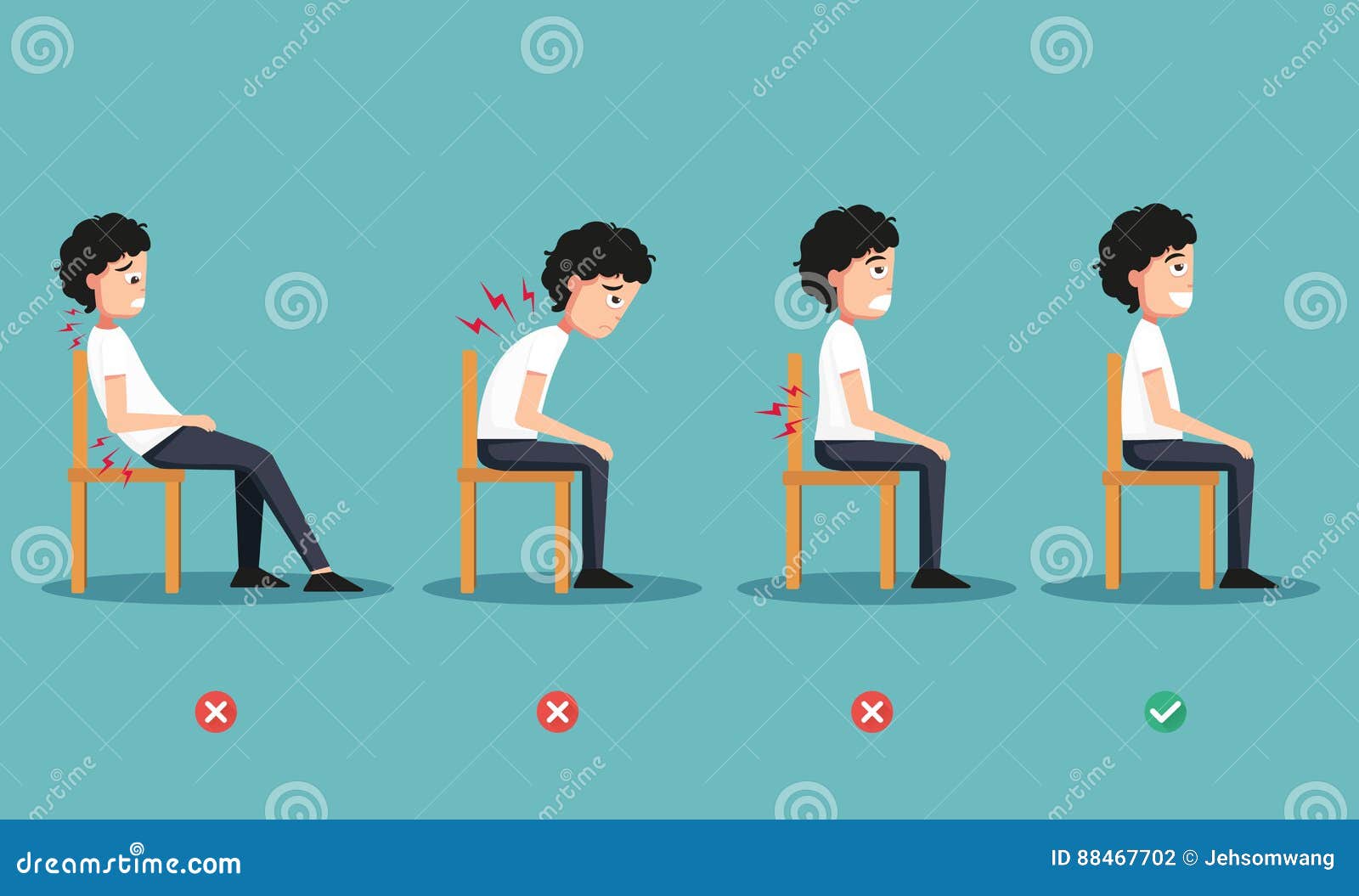 Improper Sitting Vector Illustration | CartoonDealer.com #22971316