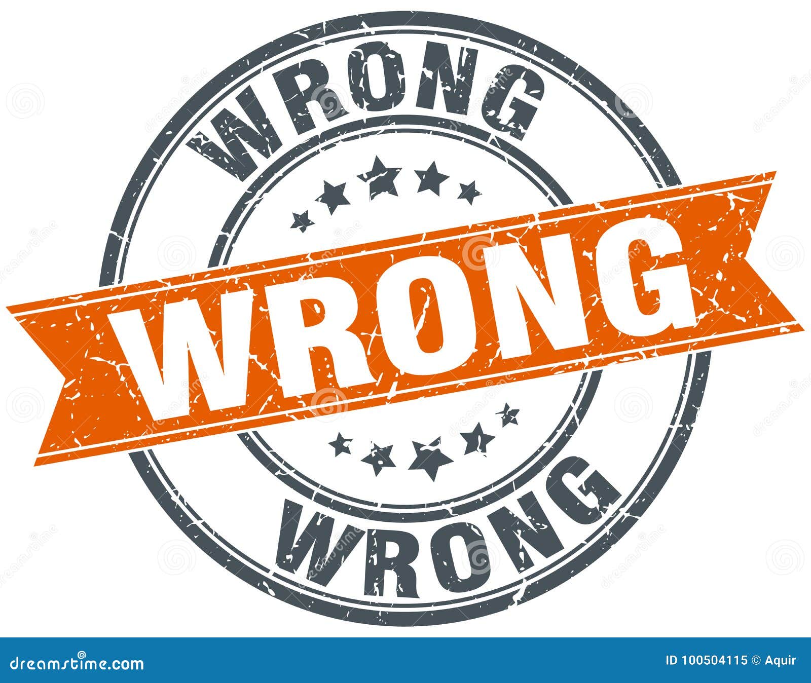 Wrong stamp stock vector. Illustration of banner, badge - 100504115