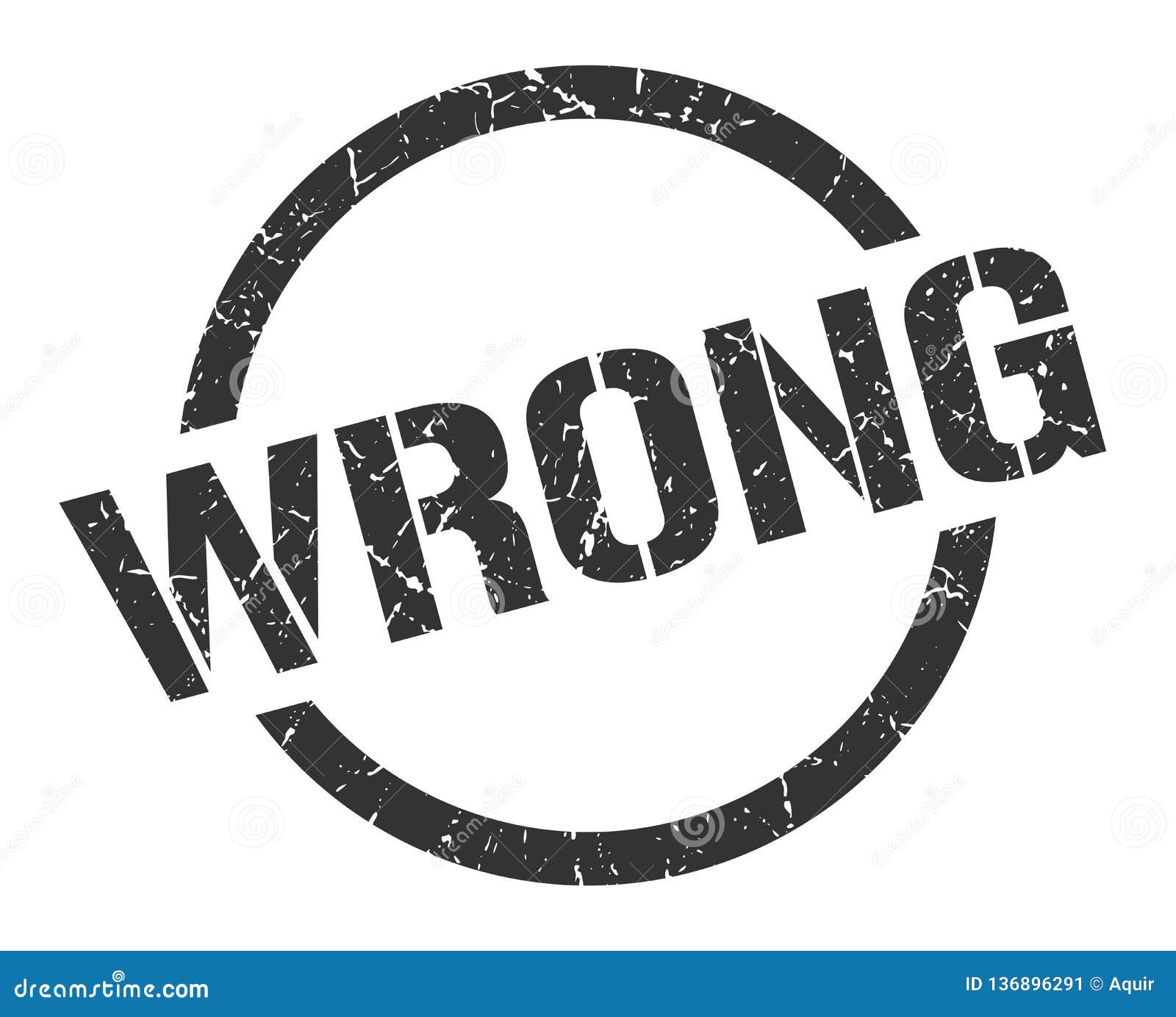 Wrong stamp stock vector. Illustration of wrong, circle - 136896291