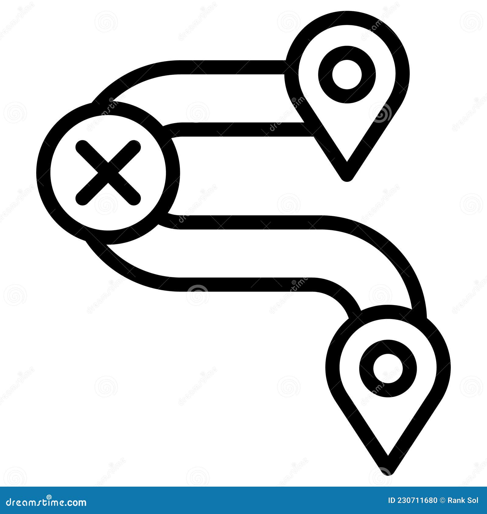 Wrong Route Isolated Vector Icon Which Can Easily Modify or Edit Stock ...