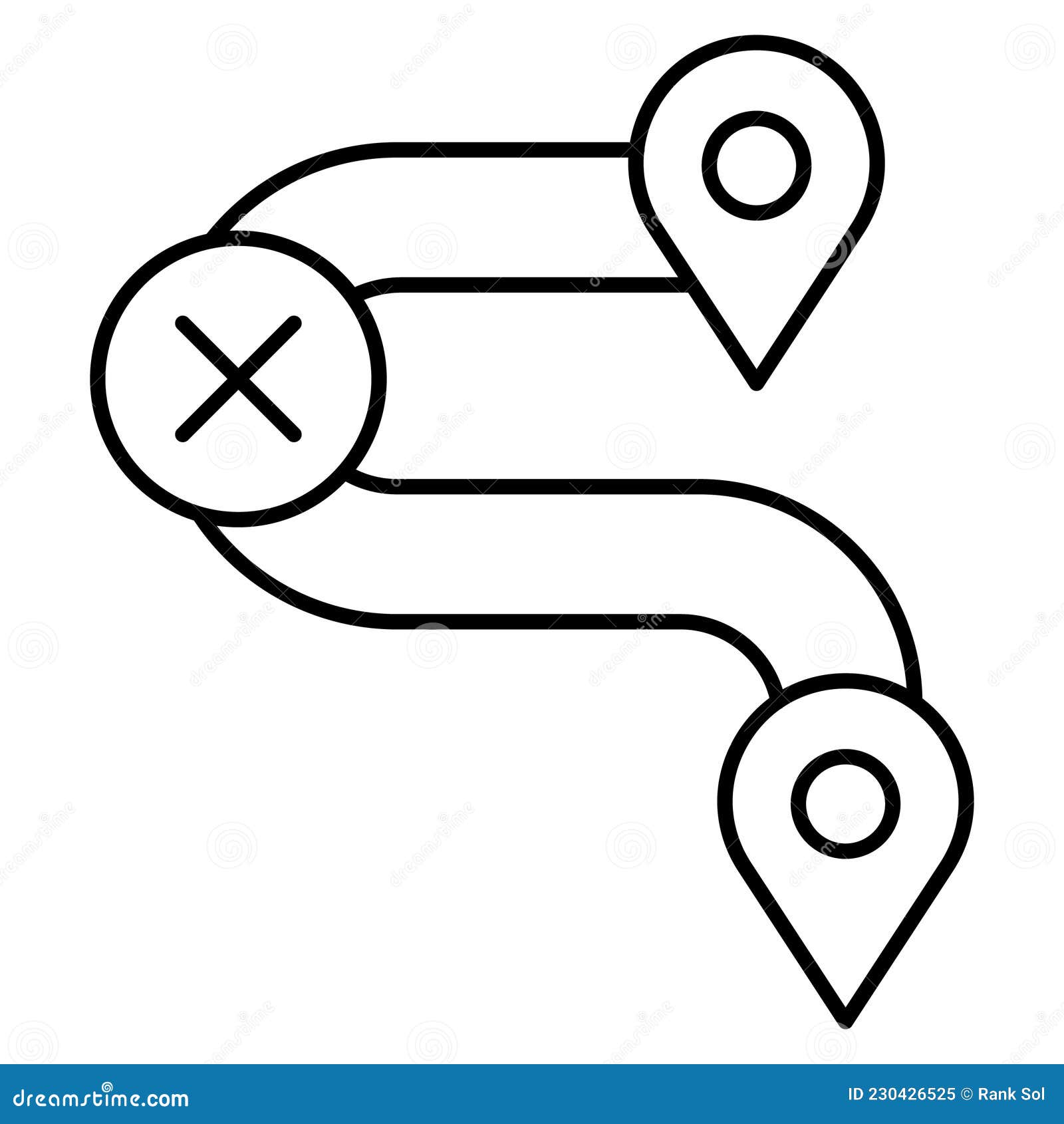 Wrong Route Isolated Vector Icon Which Can Easily Modify or Edit Stock ...