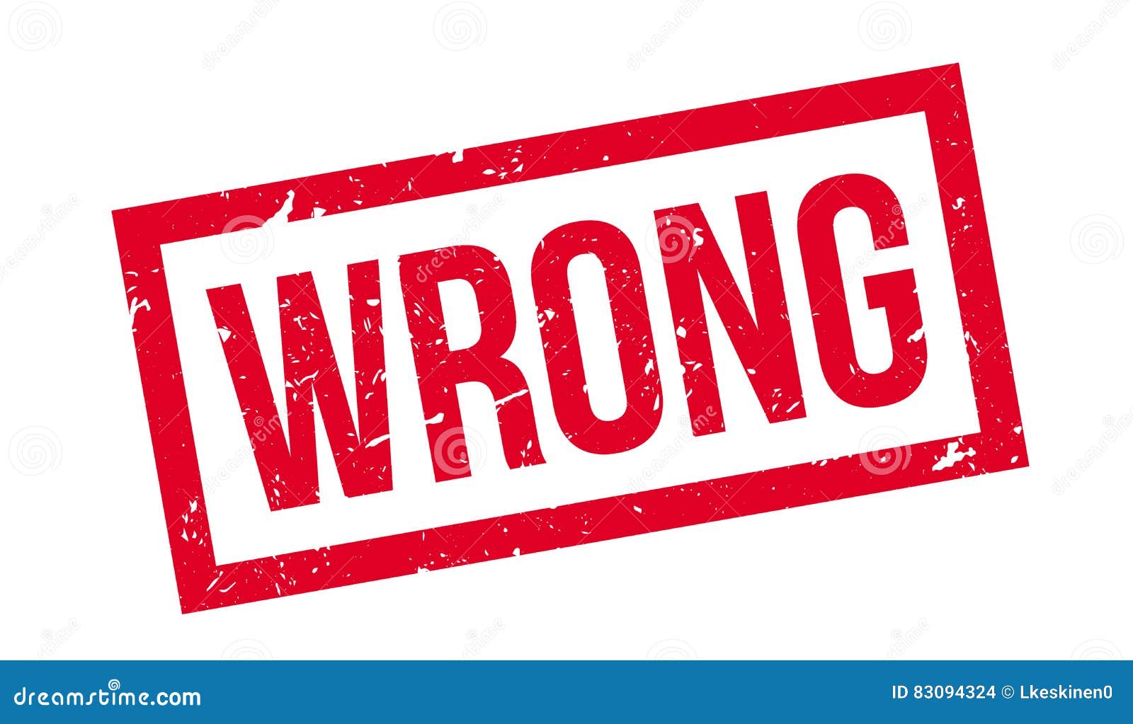 Wrong rubber stamp stock illustration. Illustration of button - 83094324