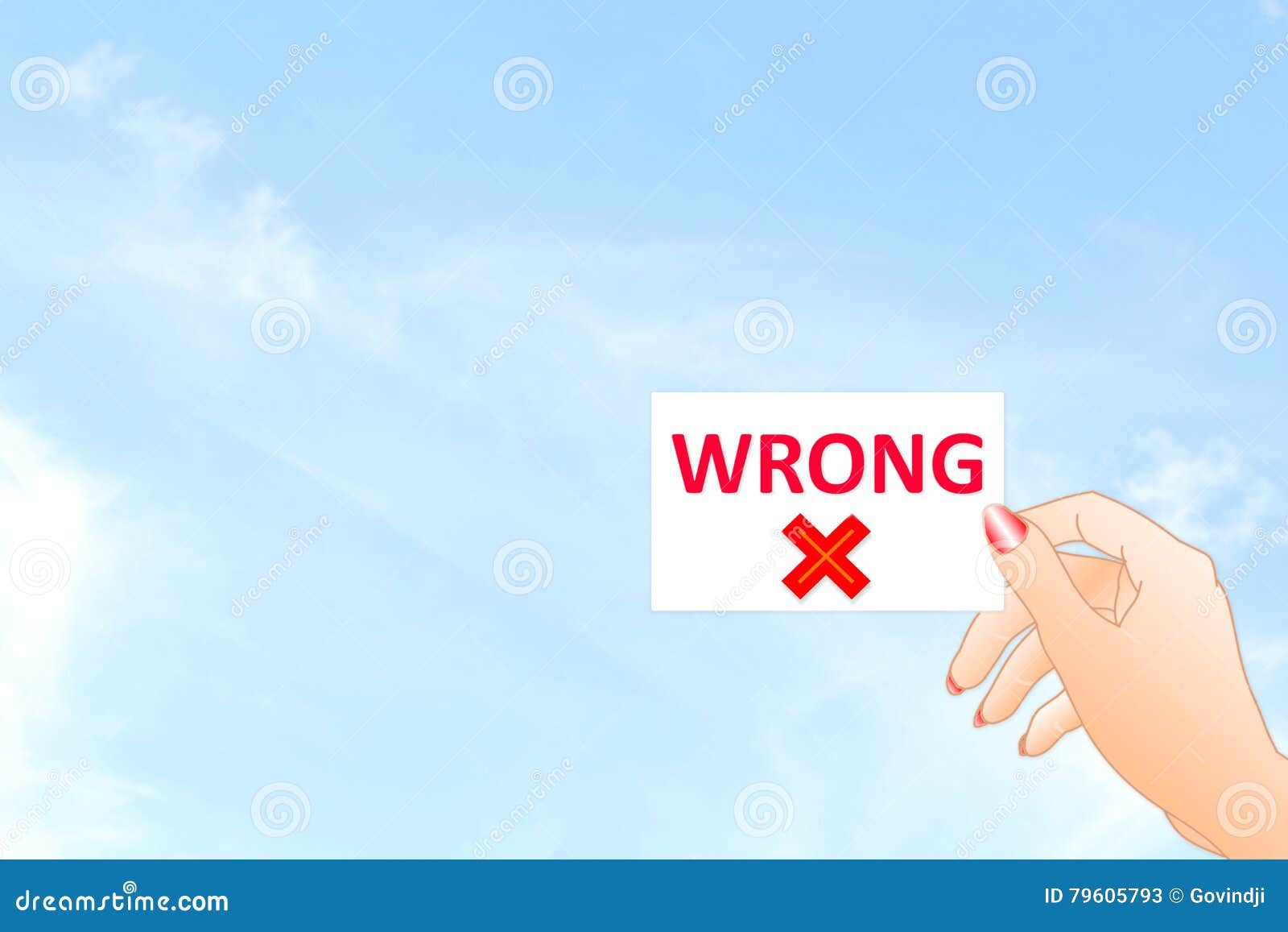 Wrong Sign in hand stock image. Image of concept, signboard - 79605793