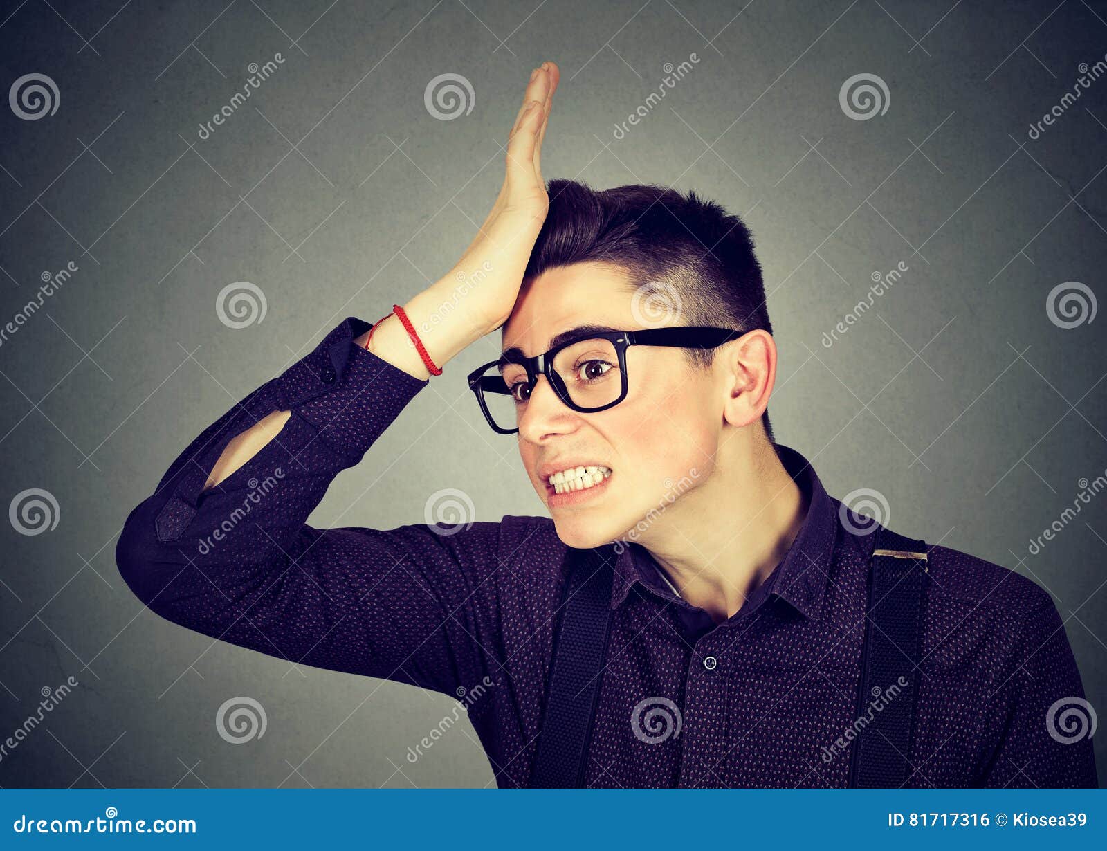 Wrong. Silly Man Slapping Hand on Head Having Duh Moment Stock Photo ...