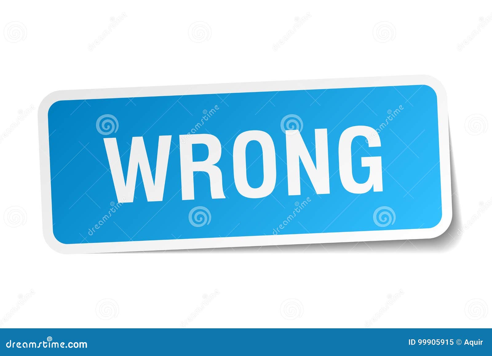 Wrong sticker stock vector. Illustration of square, dimensional - 99905915