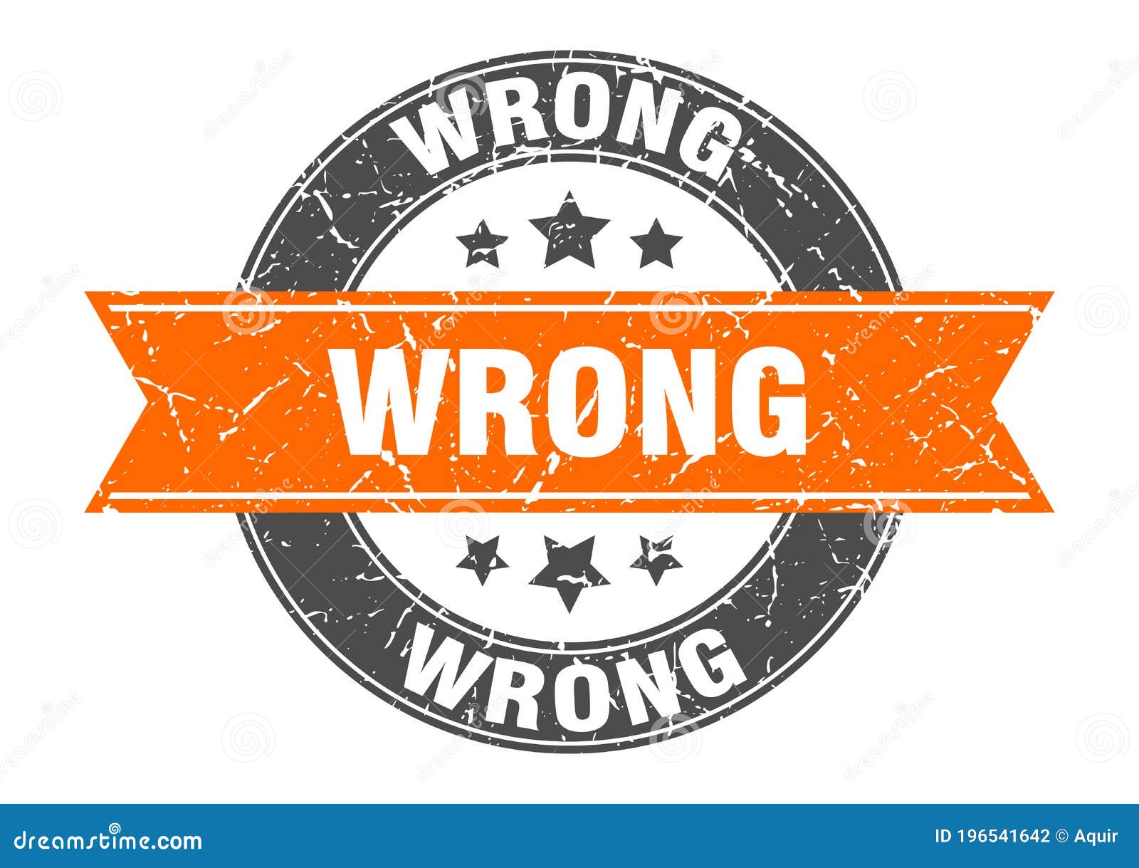 Wrong stamp stock vector. Illustration of round, template - 196541642
