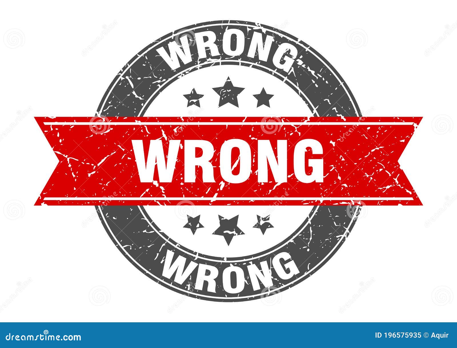 Wrong stamp stock vector. Illustration of insignia, wrong - 196575935