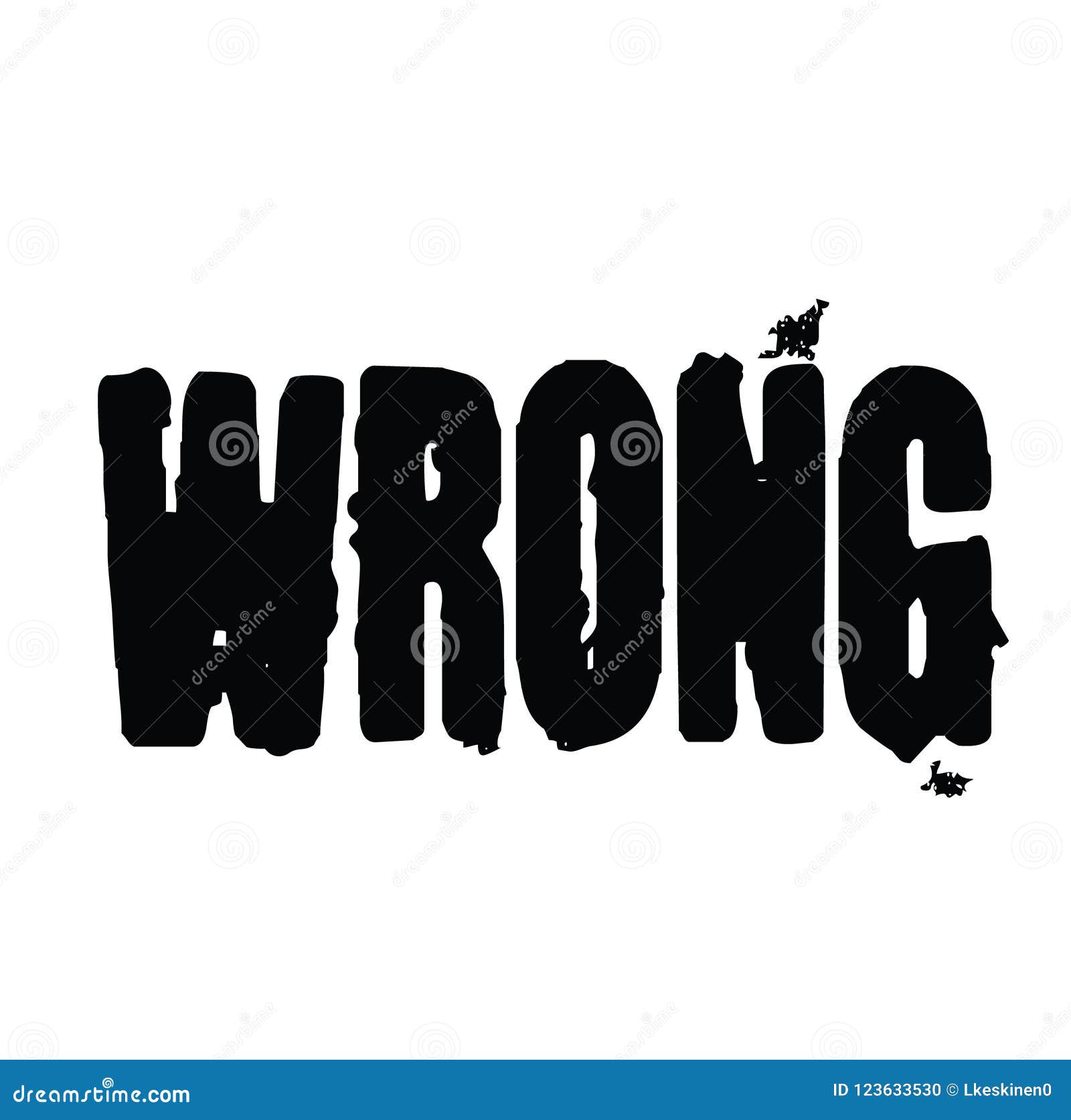 Wrong stamp on white stock vector. Illustration of amiss - 123633530
