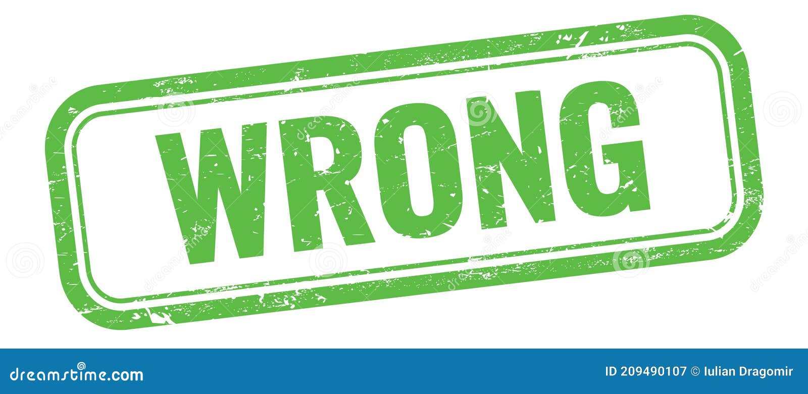 WRONG Text on Green Grungy Vintage Stamp Stock Illustration ...