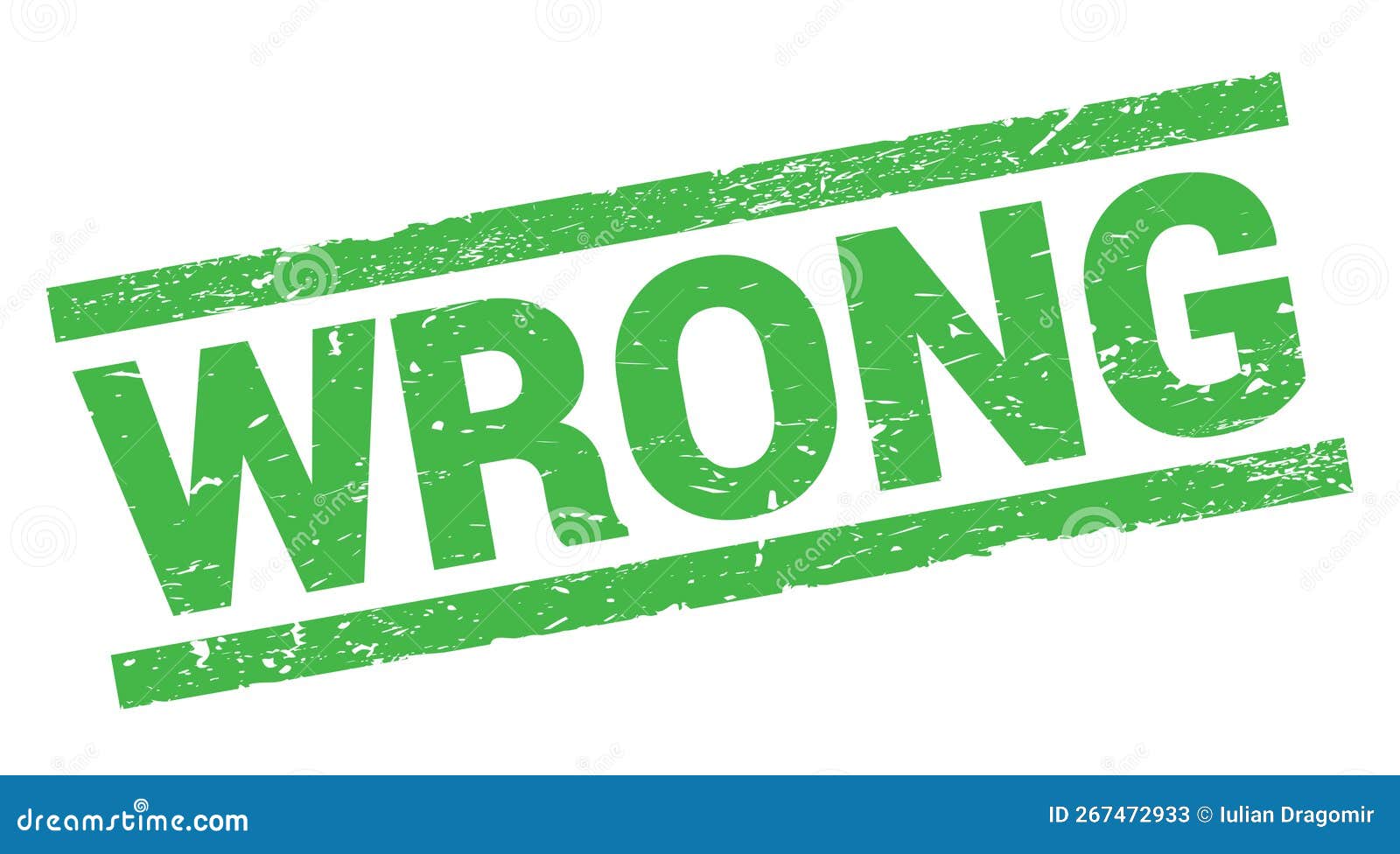 WRONG Text on Green Rectangle Stamp Sign Stock Illustration ...