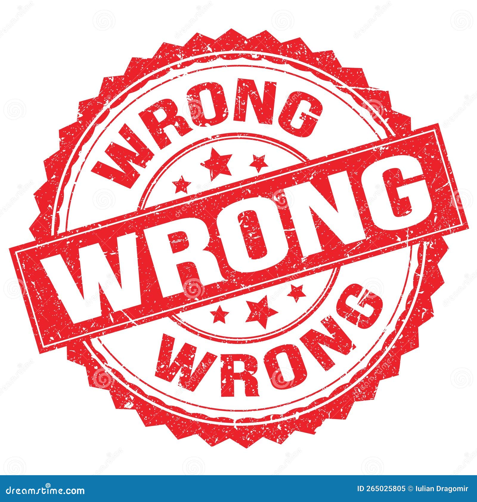WRONG Text on Red Round Stamp Sign Stock Illustration - Illustration of ...