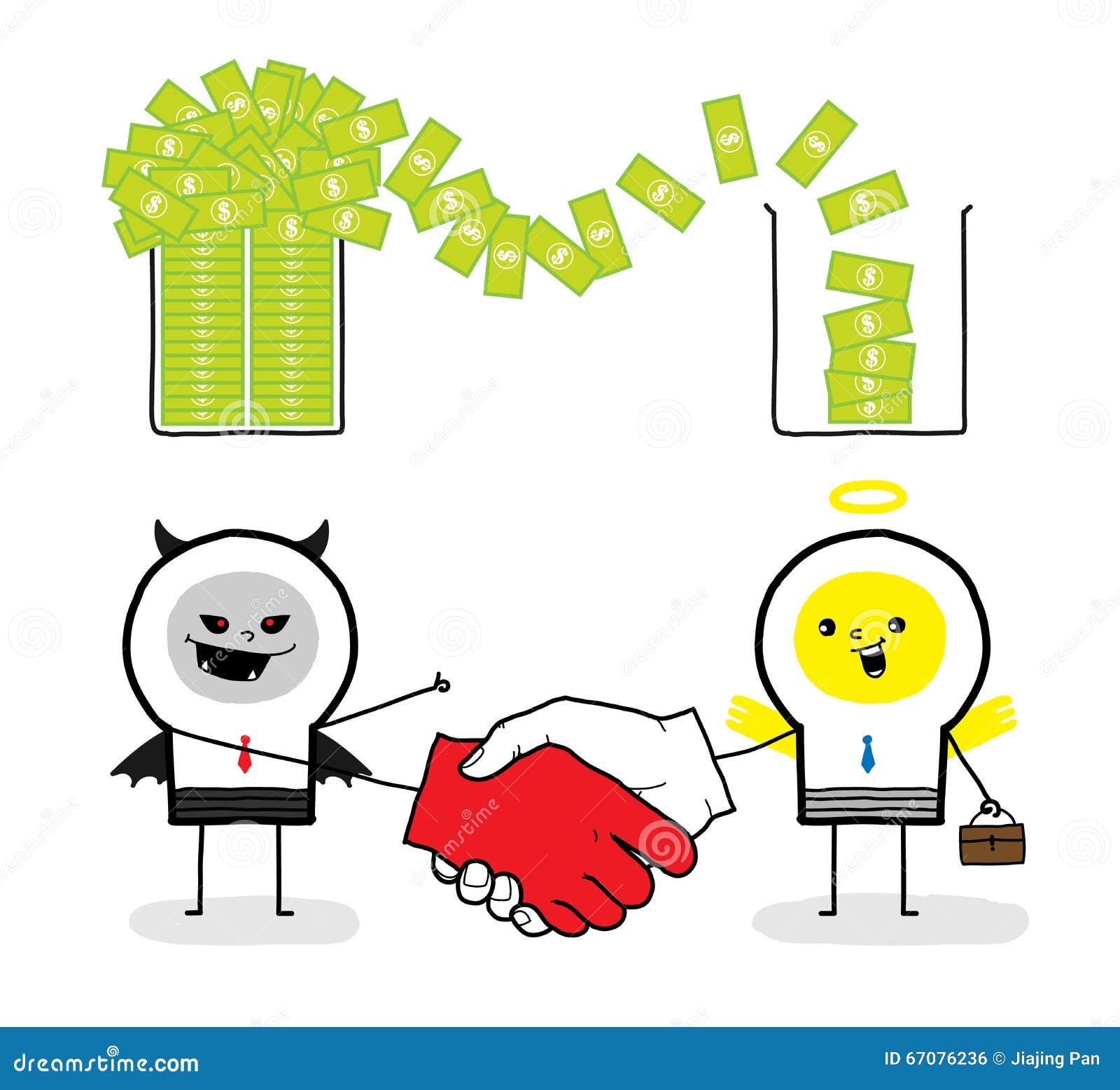 Wrong trading with devil stock illustration. Illustration of dangerous ...