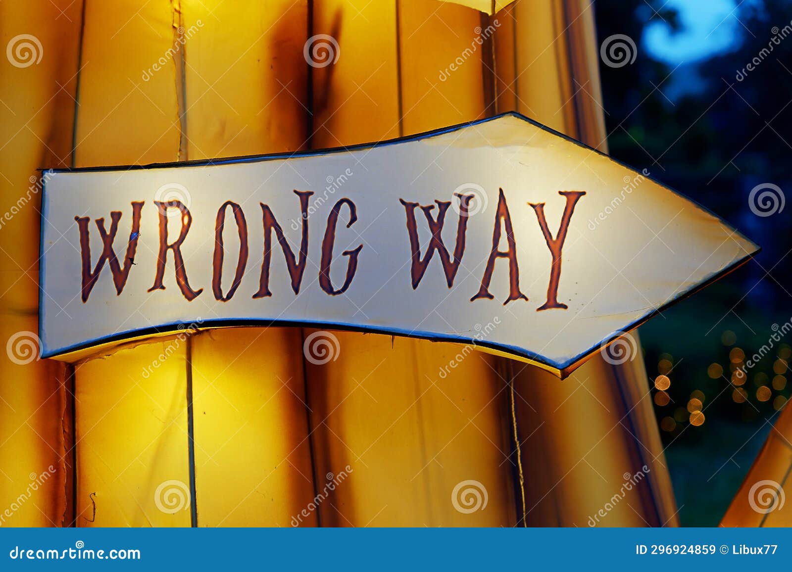 Wrong Way Arrow Cartoon Sign Stock Image - Image of wood, direction ...