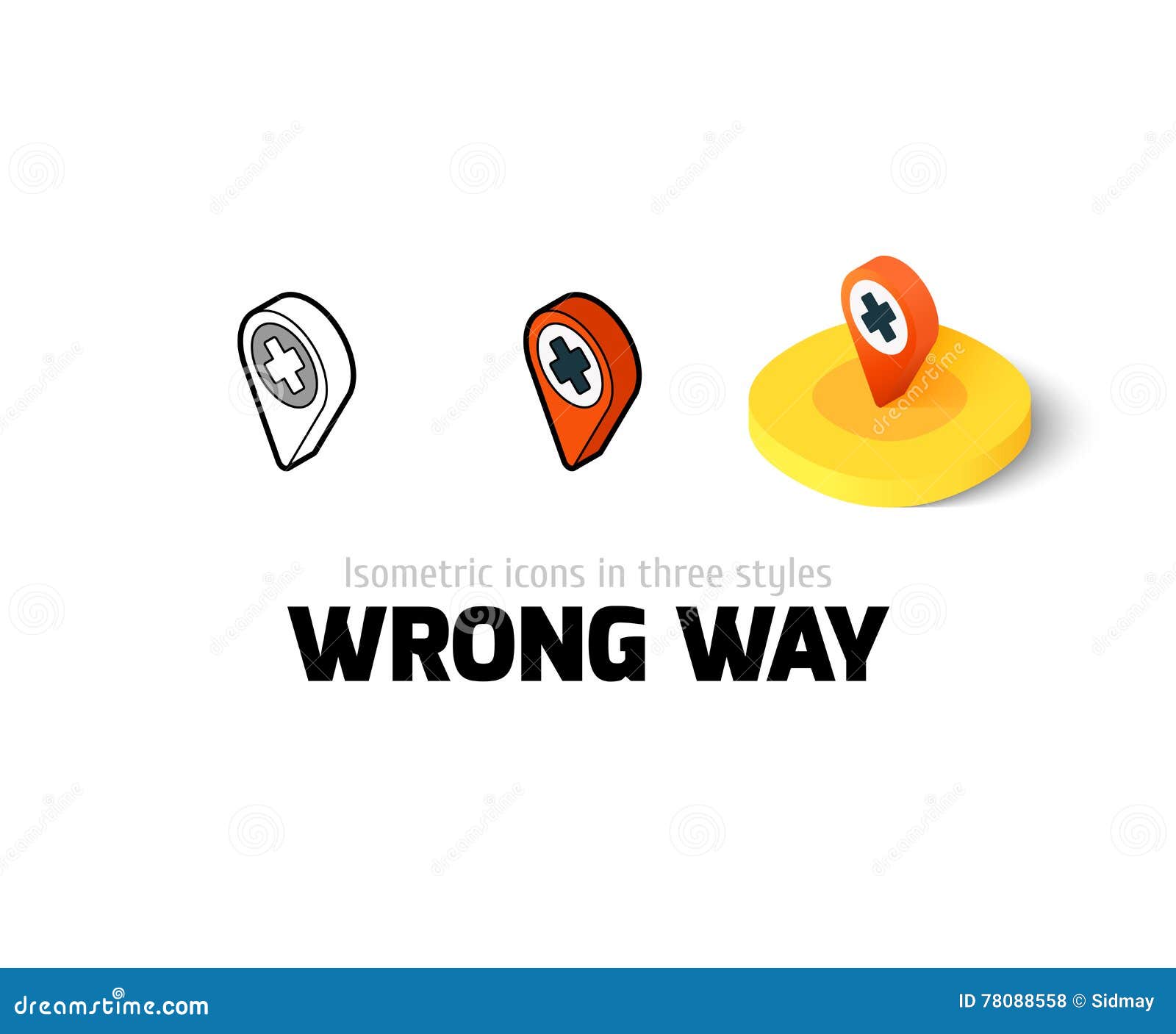 Wrong Way Icon in Different Style Stock Vector - Illustration of sign ...